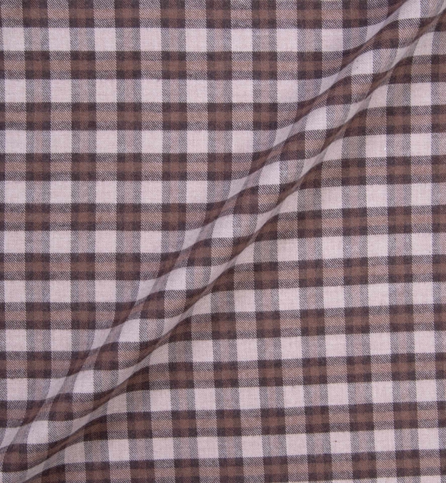 Albiate Beige Melange Plaid Flannel Shirts by Proper Cloth