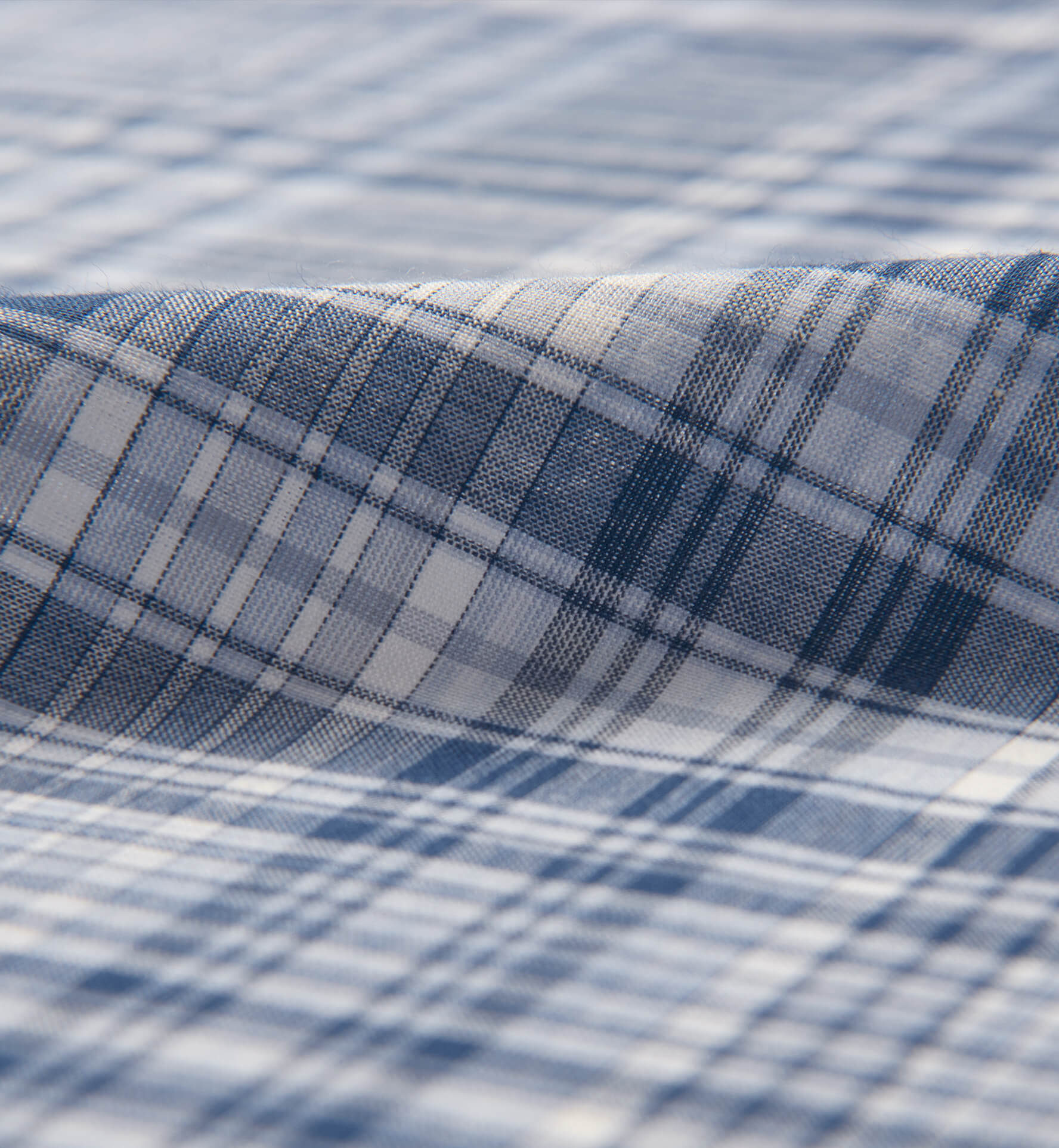 Navy and Light Blue Large Plaid Indian Madras Shirts by Proper Cloth