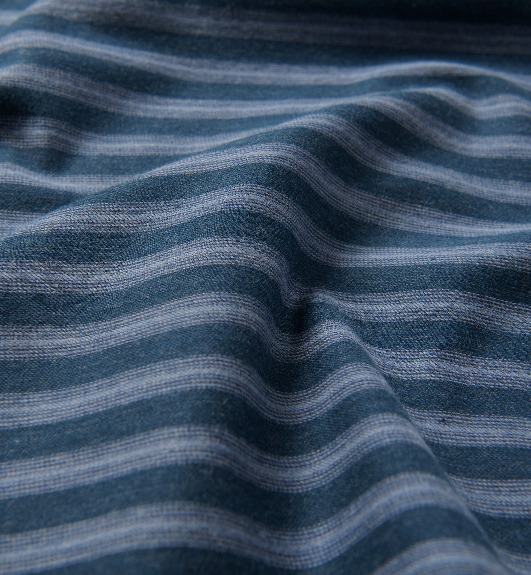 Blue Ombre Horizontal Stripe Flannel Shirts by Proper Cloth