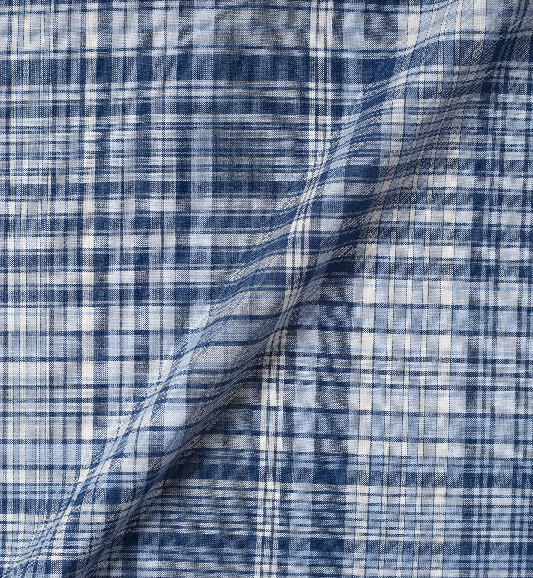 Navy and Light Blue Large Plaid Indian Madras Shirts by Proper Cloth
