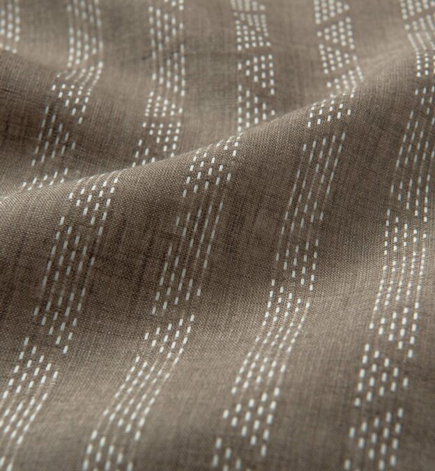 Albini Beige and White Cotton Linen Dobby Shirts by Proper Cloth