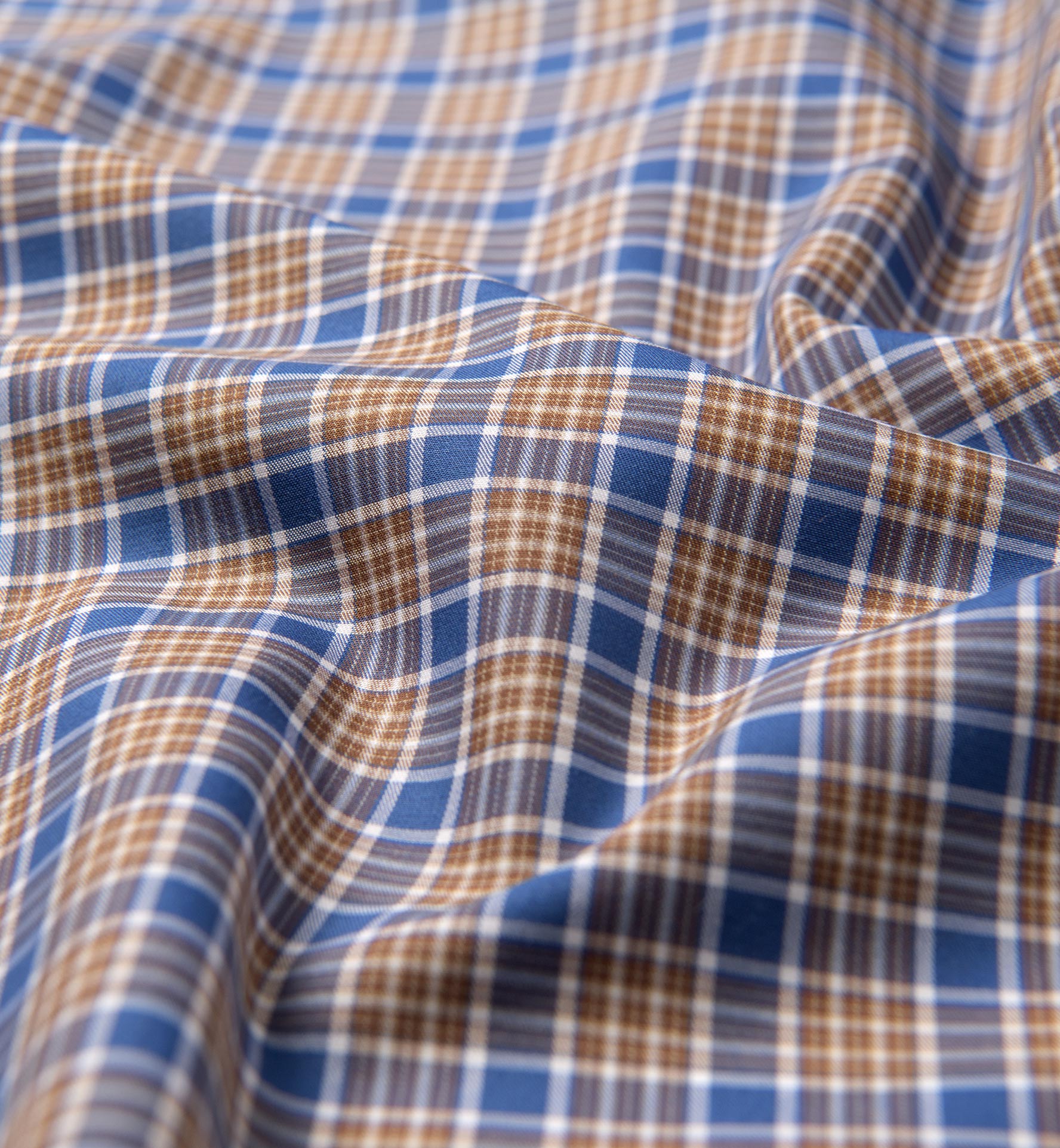 Canclini Brown and Royal Blue Plaid Shirts by Proper Cloth