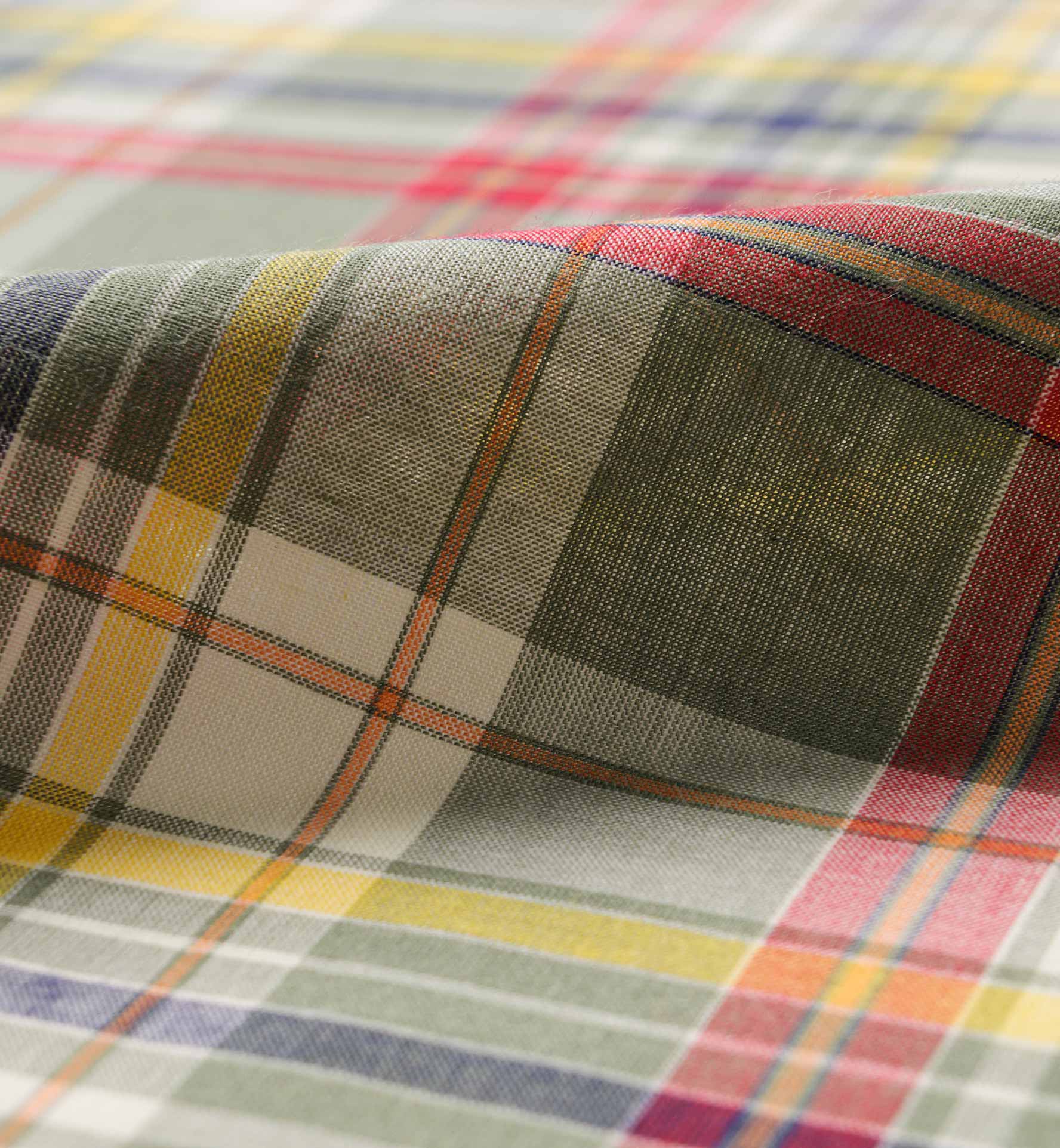 Olive and Red Indian Madras by Proper Cloth