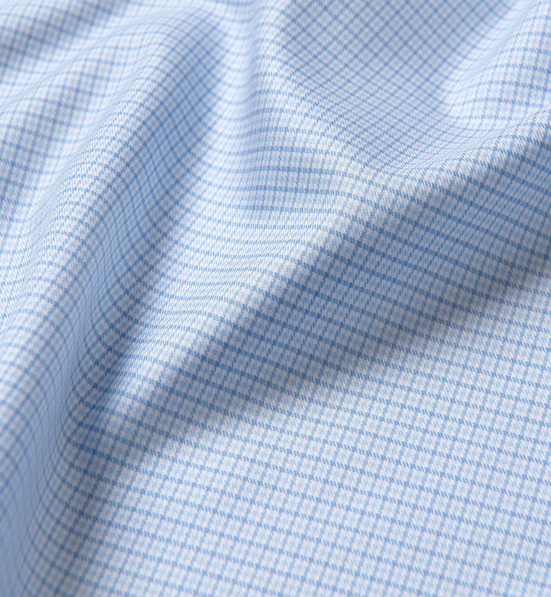Non-Iron Supima Blue and Light Blue Houndstooth Shirts by Proper Cloth