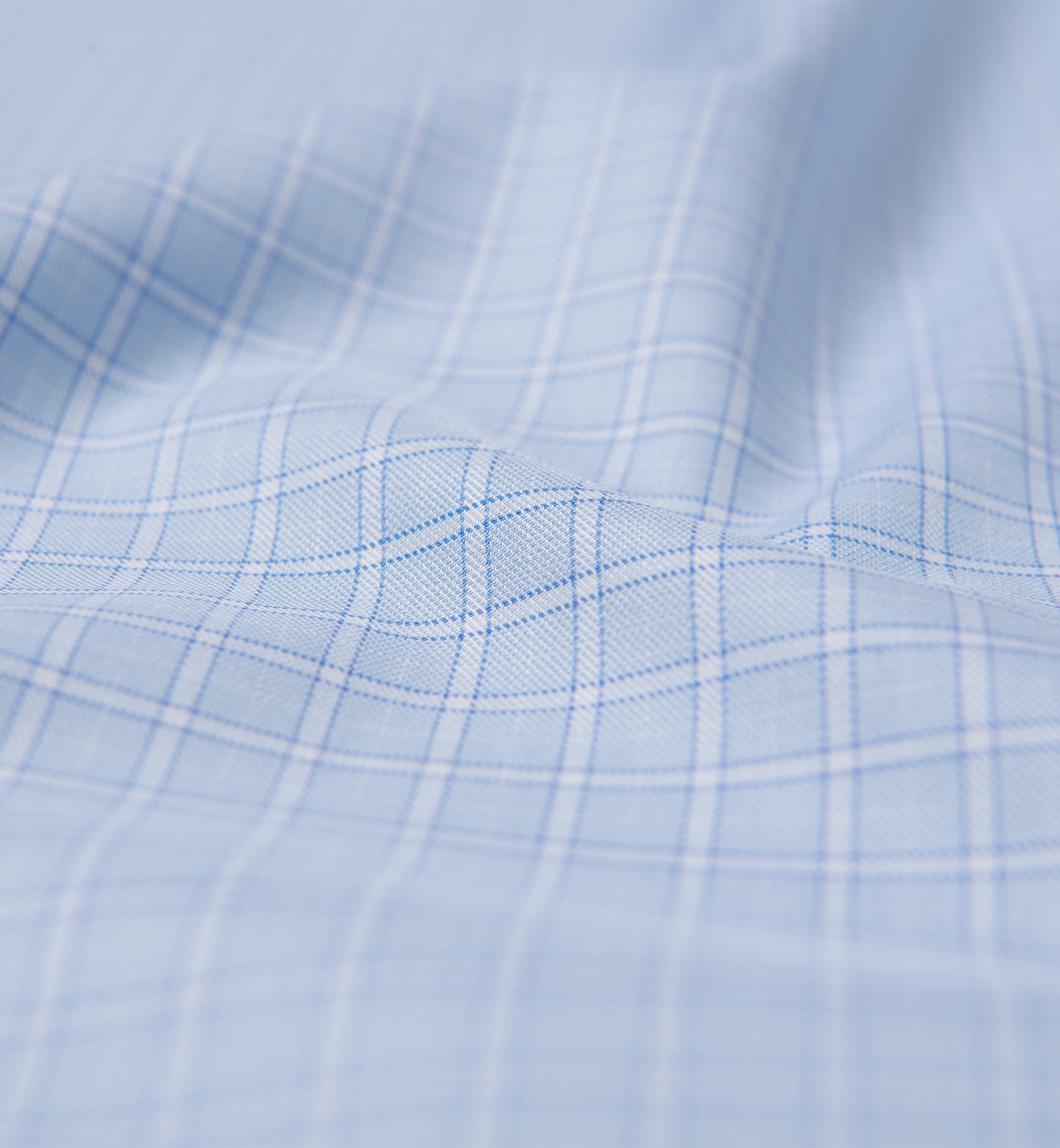 Non-Iron Stretch Light Blue Grid Shirts by Proper Cloth