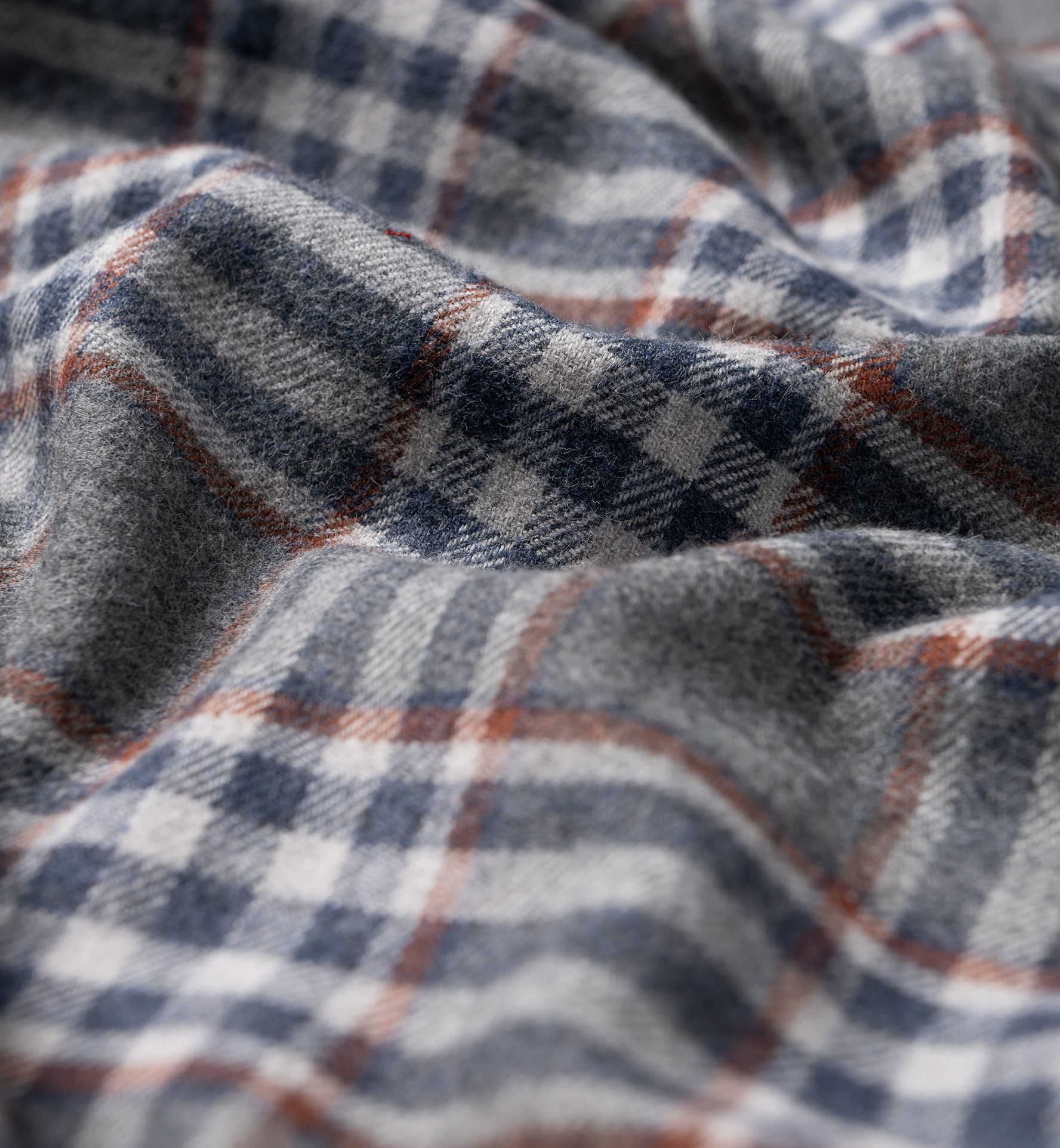 Canclini Grey and Rust Plaid Beacon Flannel Shirts by Proper Cloth
