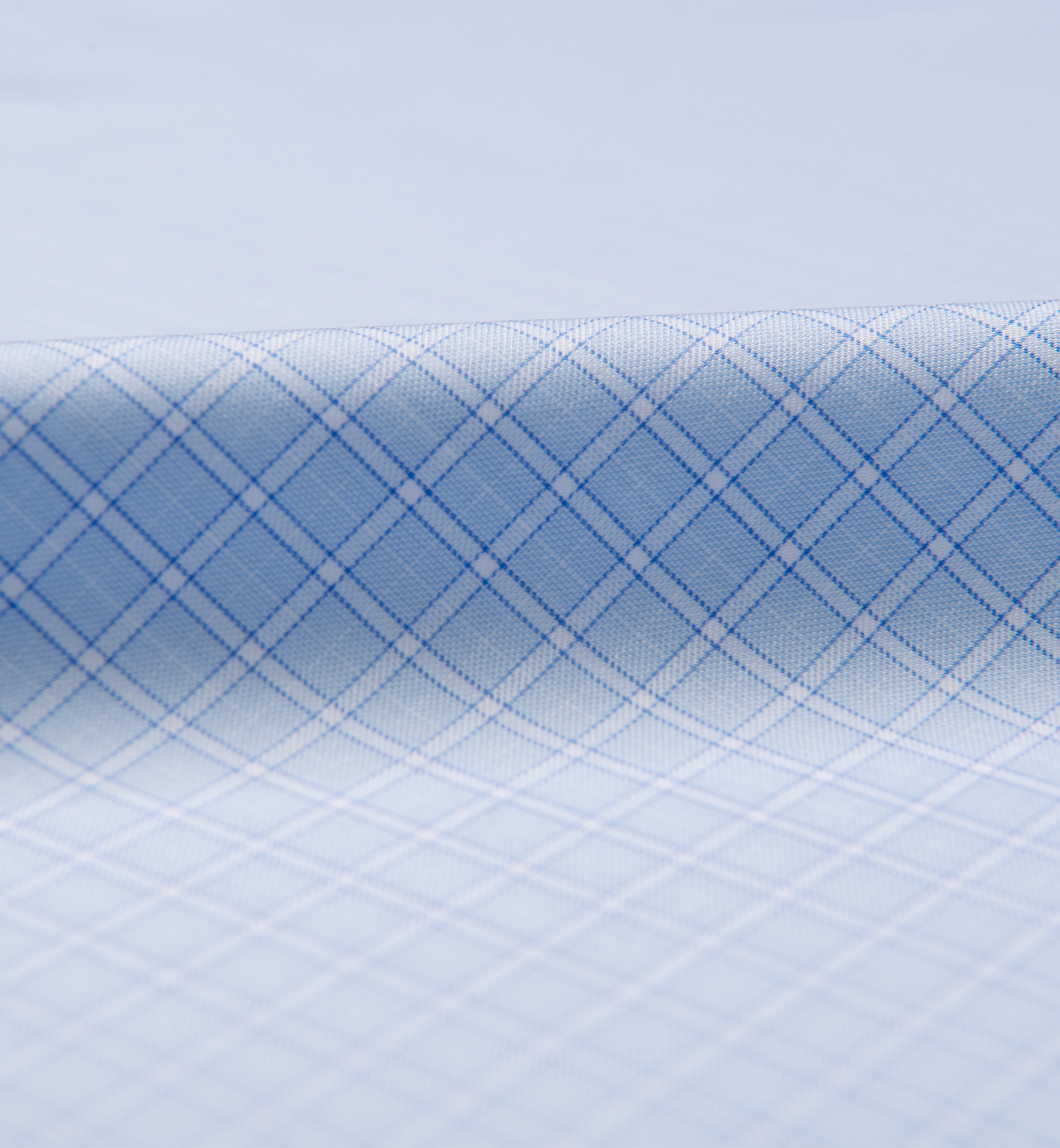 Non-Iron Stretch Light Blue Grid Shirts by Proper Cloth