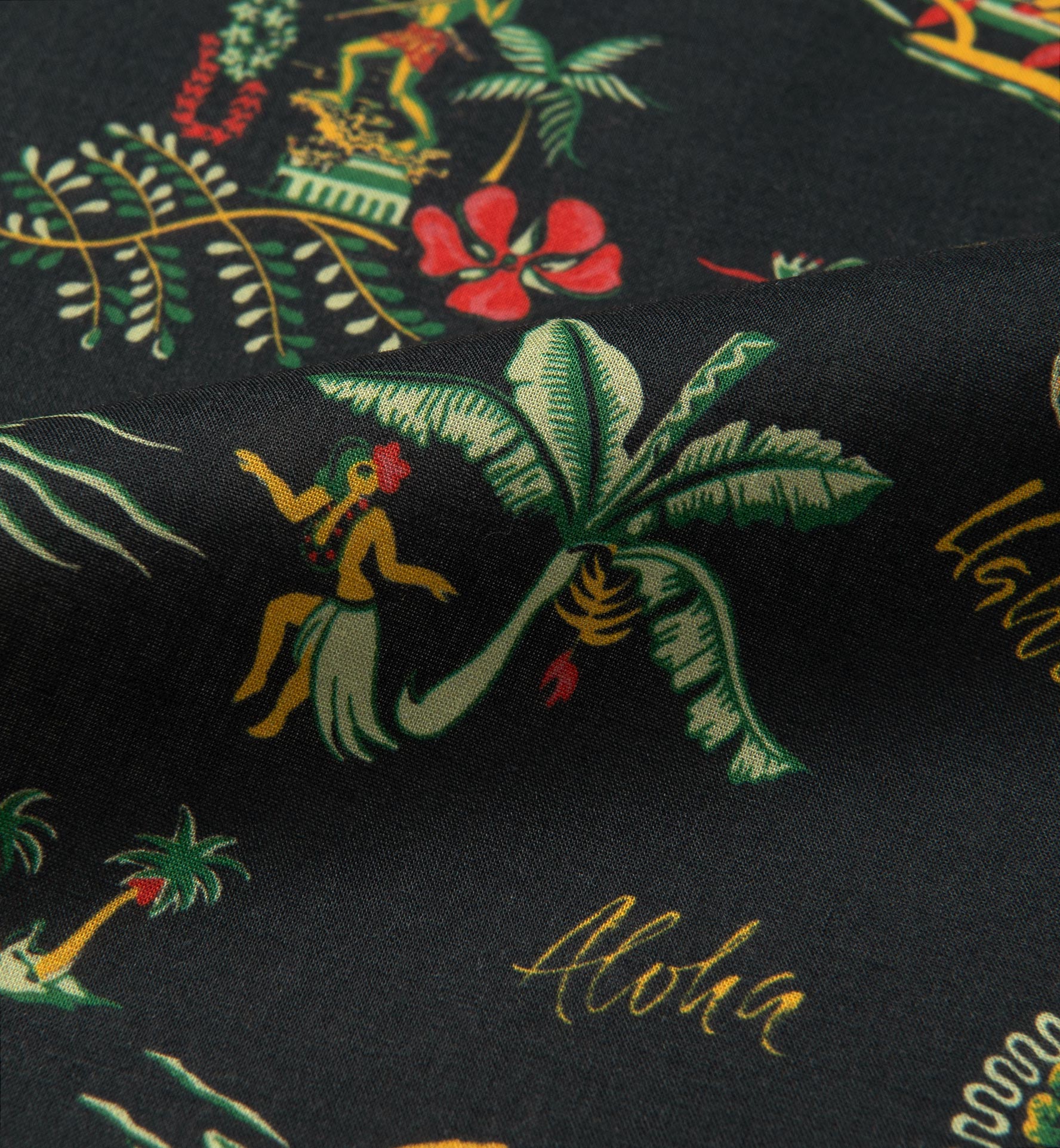 Albiate Black Yellow and Red Vintage Aloha Print Shirts by Proper Cloth