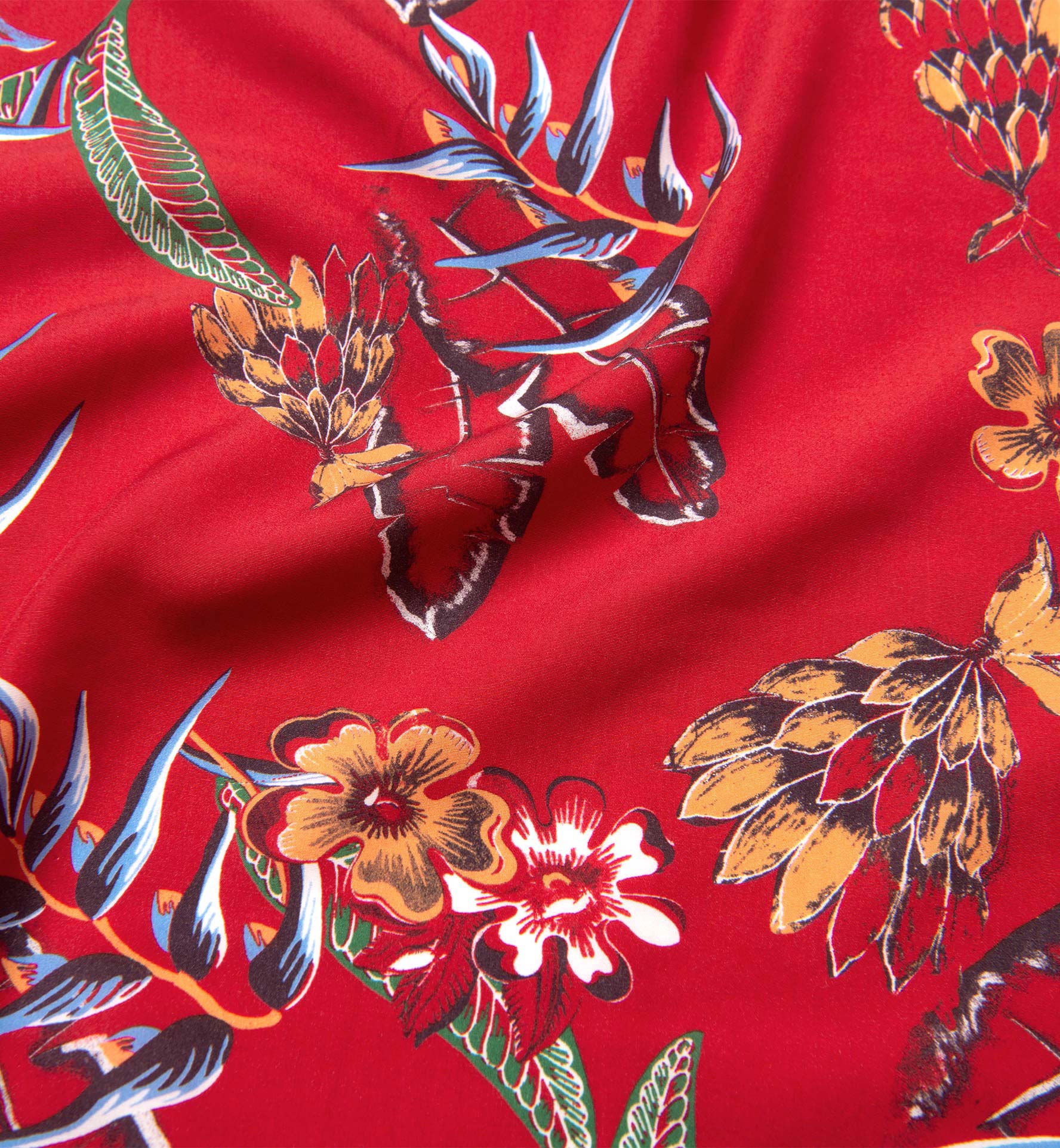 Albini Red Aloha Print Tencel Shirts by Proper Cloth