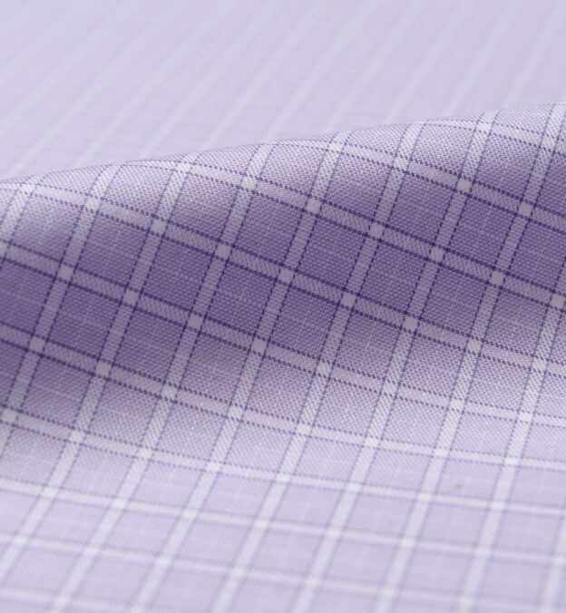 Non-Iron Stretch Lavender Grid Shirts by Proper Cloth