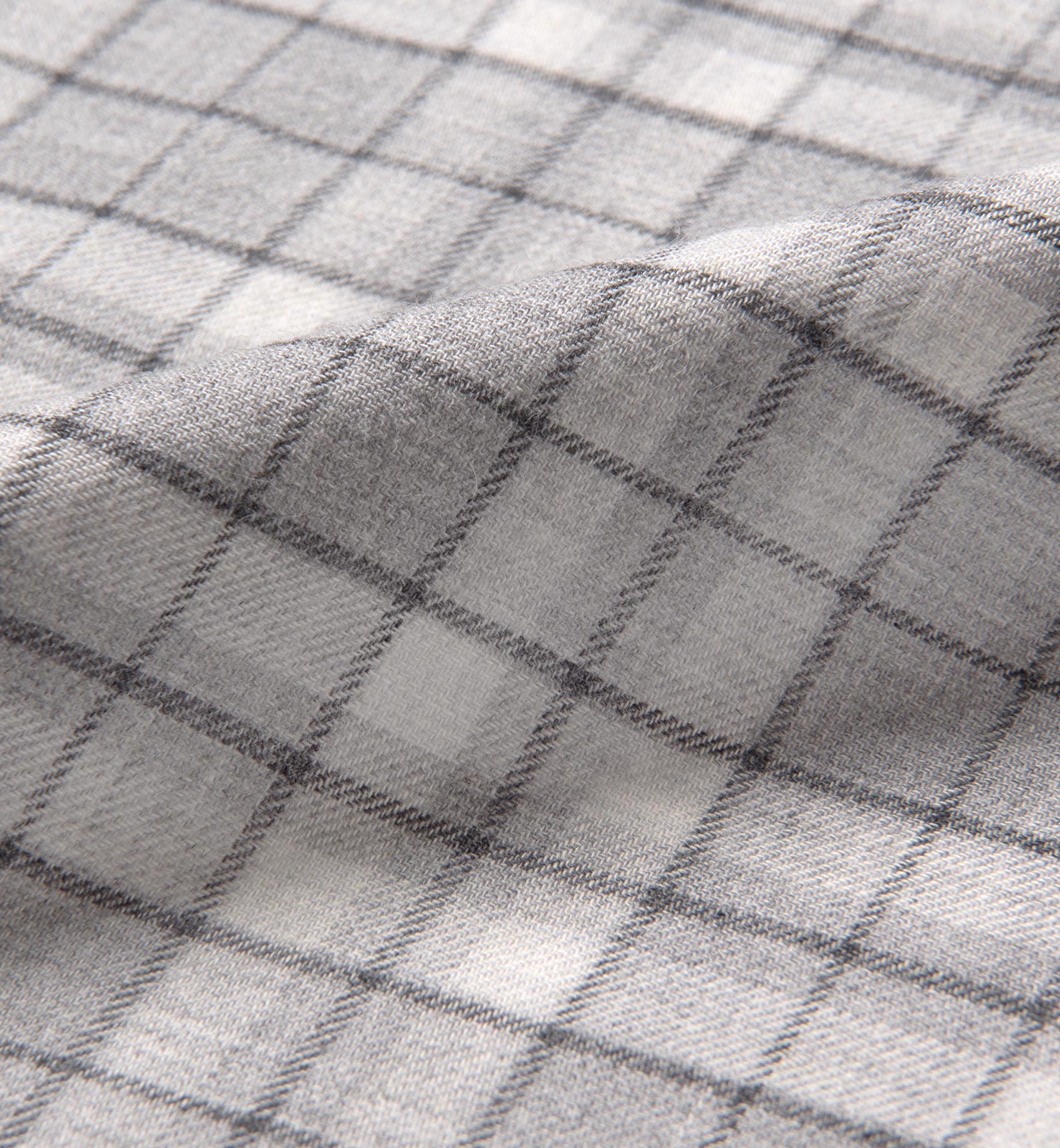Satoyama Light Grey Plaid Flannel Shirts by Proper Cloth