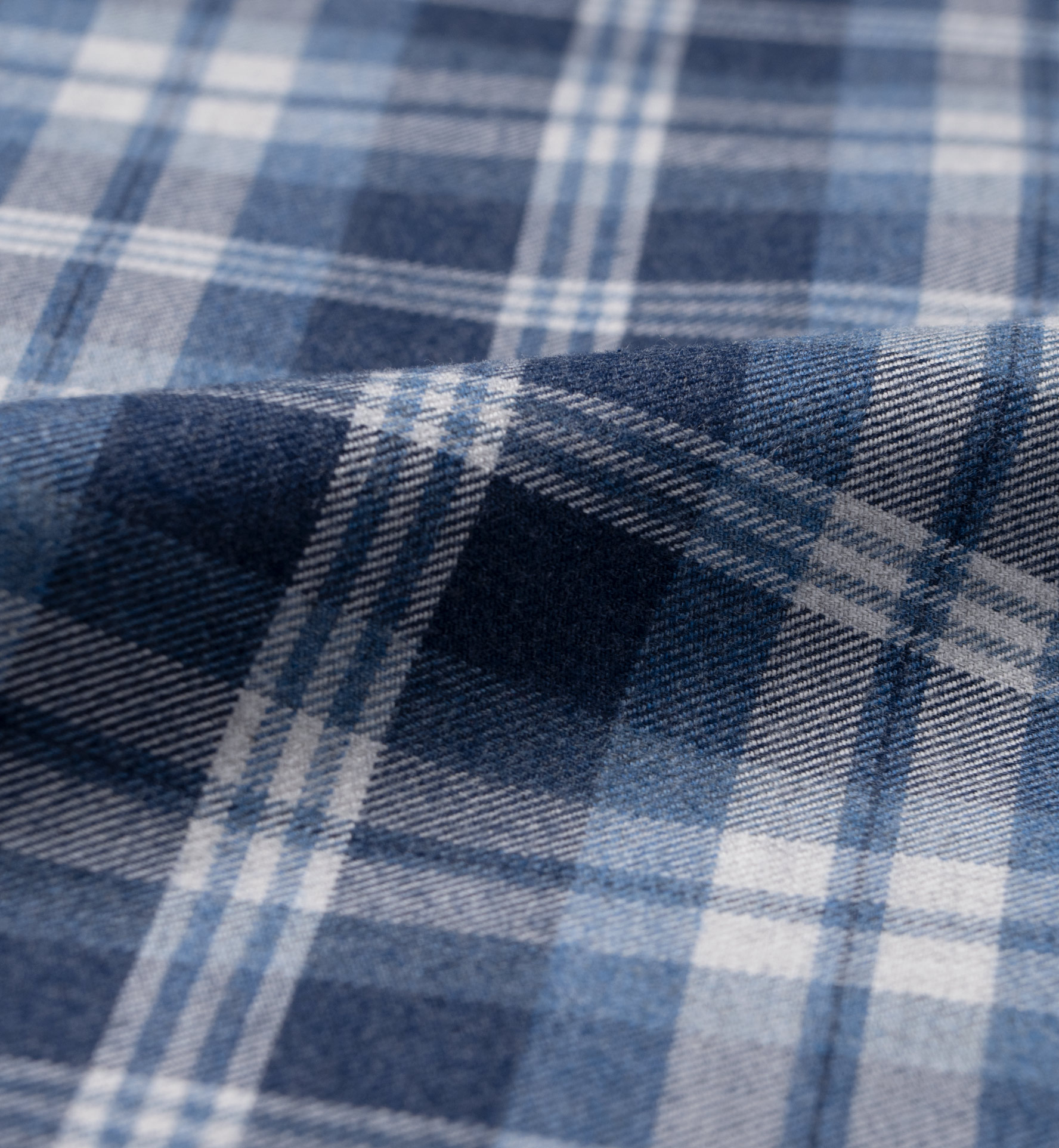 Teton Navy and Light Grey Plaid Flannel Shirts by Proper Cloth