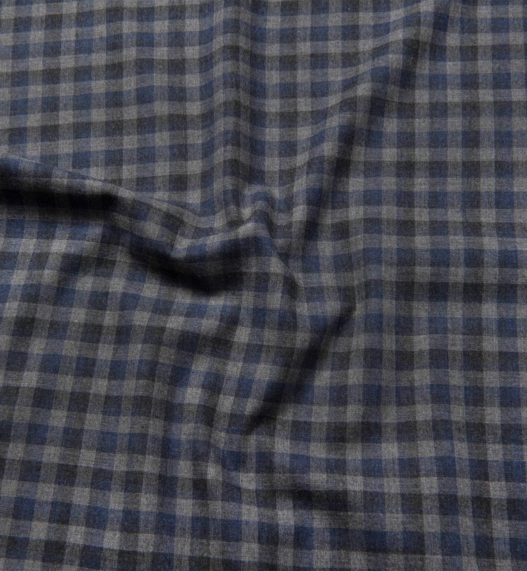 Vail Navy and Grey Gingham Lightweight Flannel Shirts by Proper Cloth