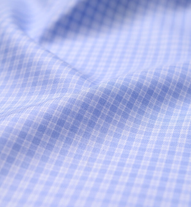 Mayfair Wrinkle-Resistant Blue Micro Check Shirts by Proper Cloth