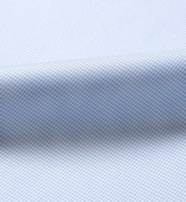 Non-Iron Supima Light Blue Houndstooth Fitted Dress Shirt by Proper Cloth