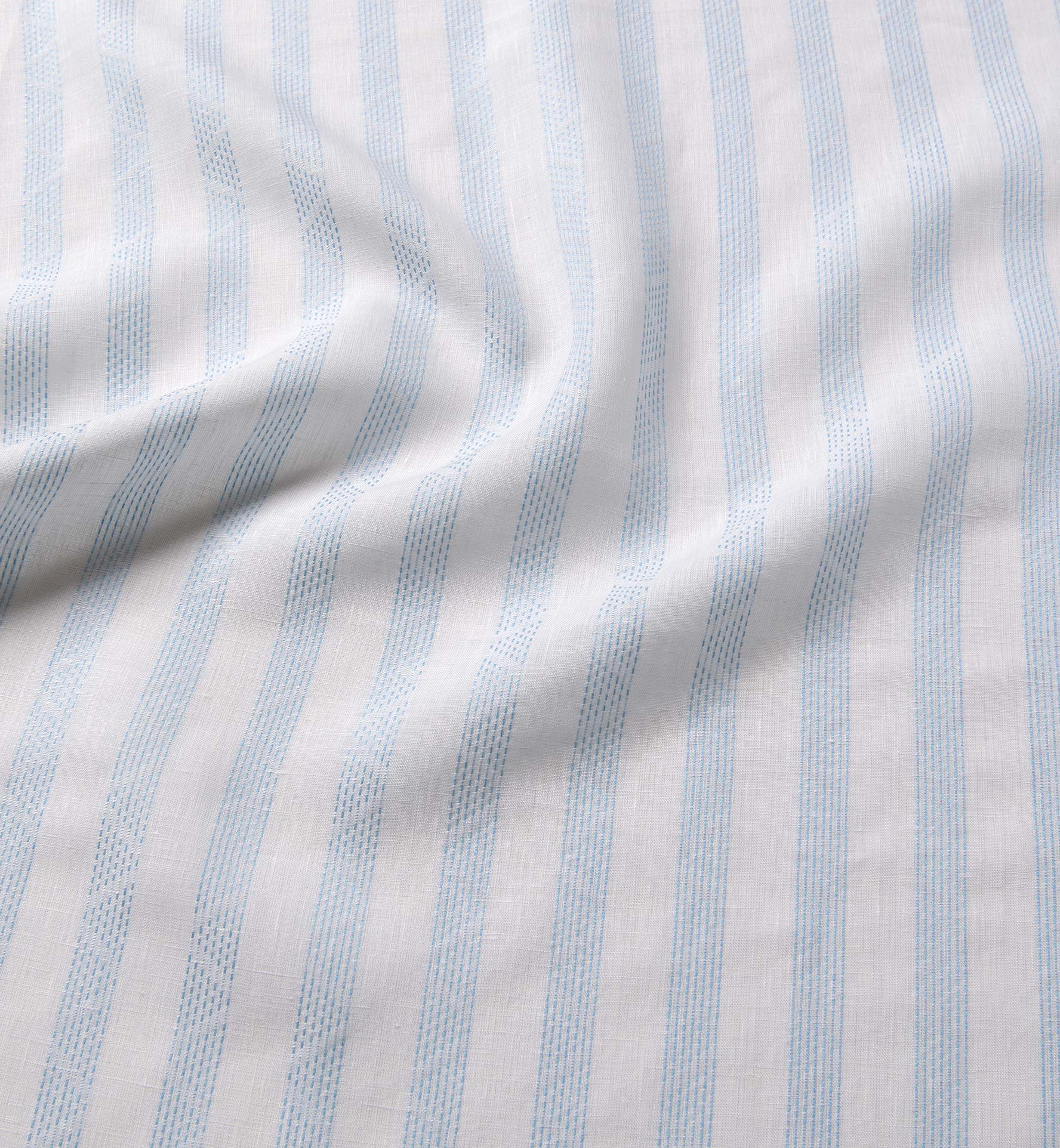 Albini Washed White and Light Blue Cotton Linen Dobby Shirts by Proper ...