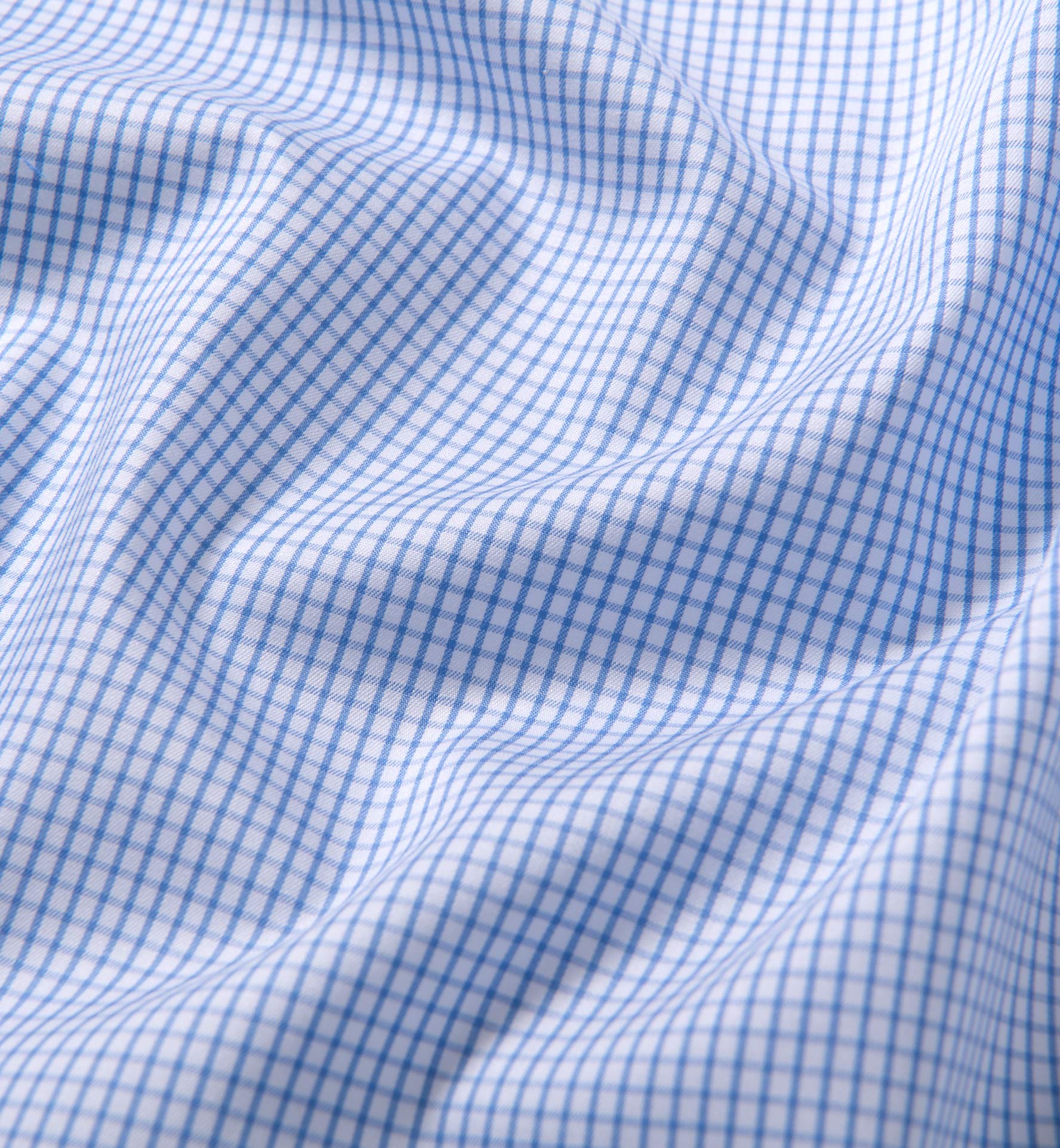 Thomas Mason Wrinkle-Resistant Blue Grid Shirts by Proper Cloth