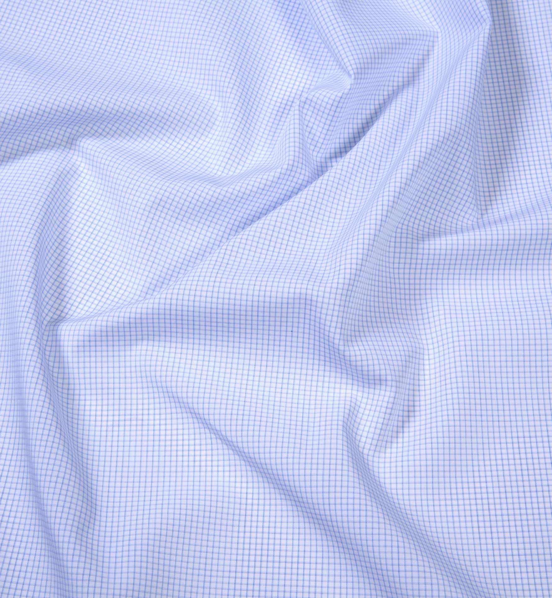 Madison Light Blue Mini Shadow Check Shirts by Proper Cloth