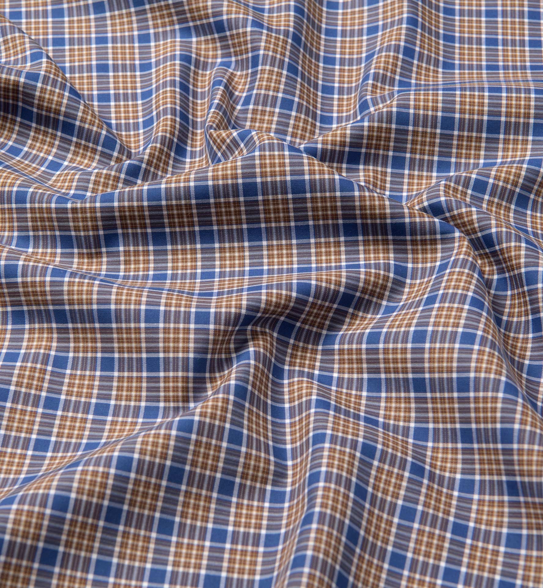 Canclini Brown and Royal Blue Plaid Shirts by Proper Cloth