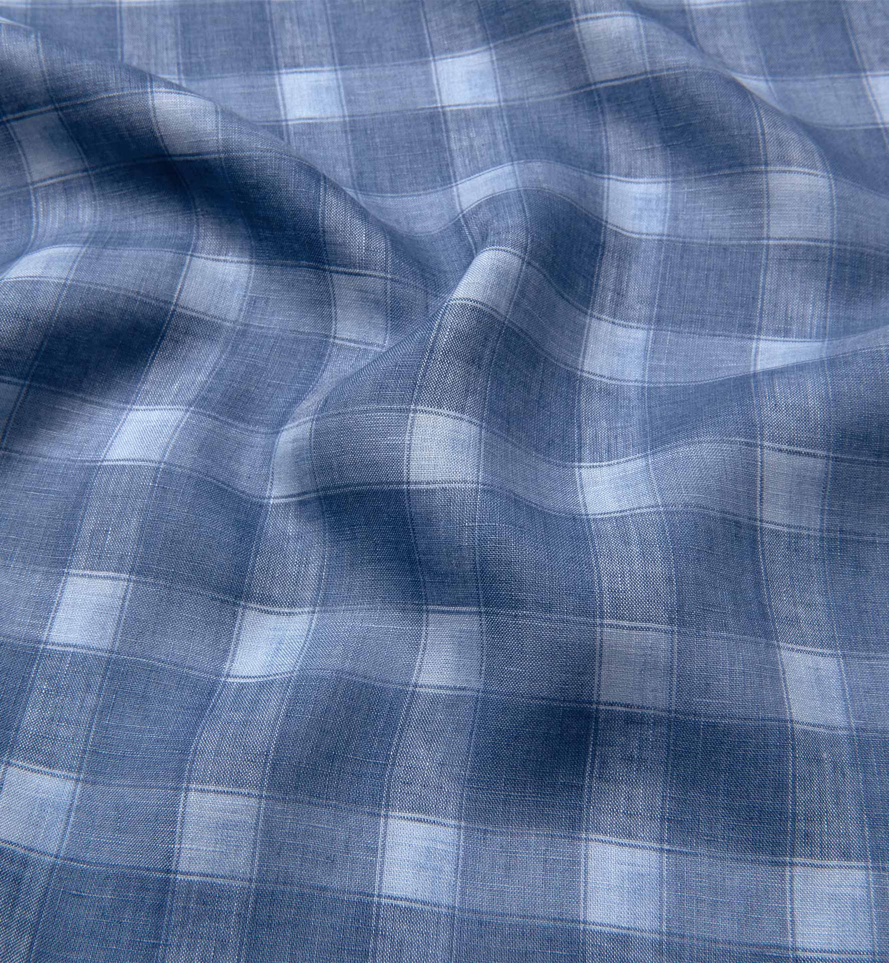 Blue Tonal Plaid Linen Shirts by Proper Cloth