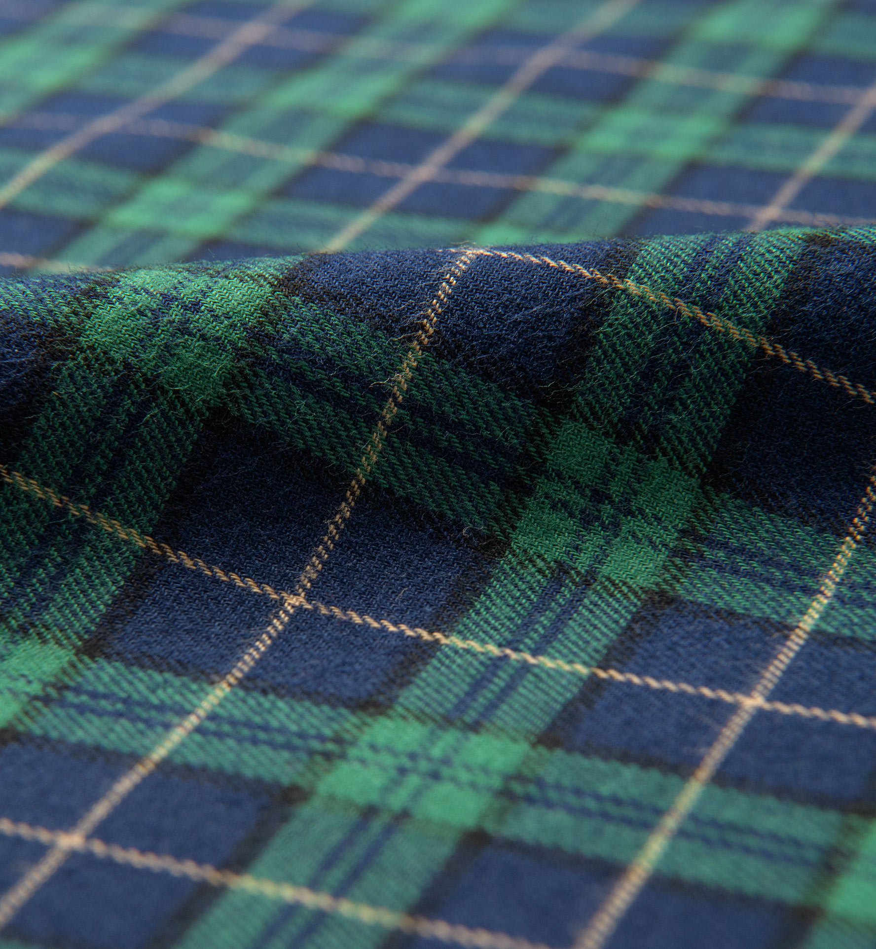Green and Navy Tartan Flannel by Proper Cloth