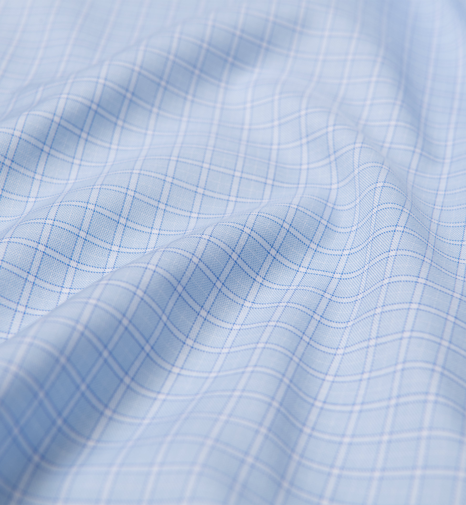 Non-Iron Stretch Light Blue Grid Shirts by Proper Cloth