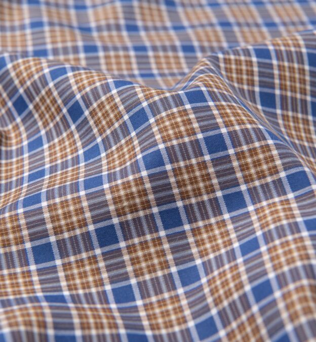 Canclini Brown and Royal Blue Plaid Shirts by Proper Cloth