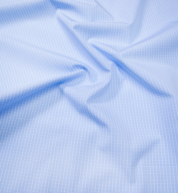 Waverly Light Blue Small Check Shirts by Proper Cloth