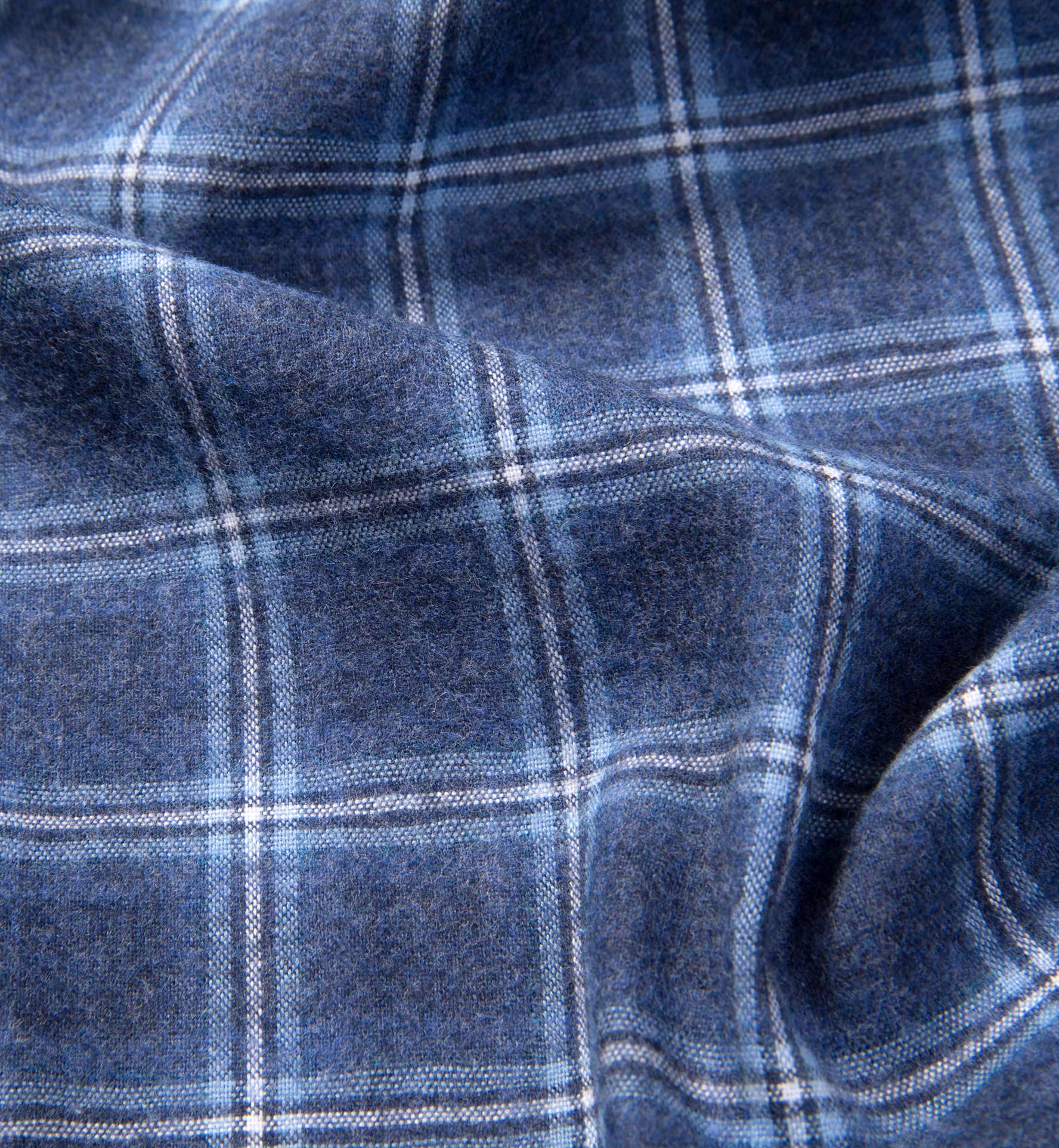 Whistler Slate and Light Blue Windowpane Flannel Shirts by Proper Cloth