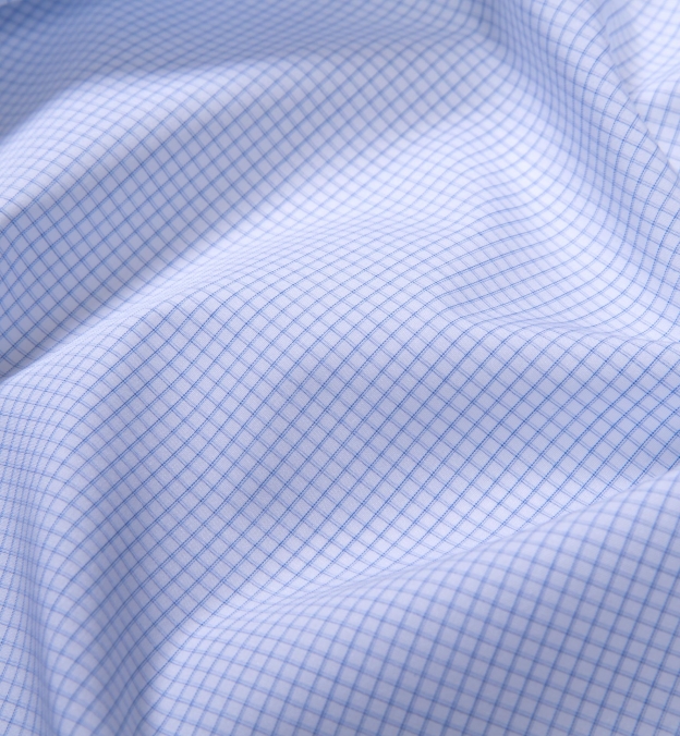 Madison Light Blue Mini Shadow Check Shirts by Proper Cloth