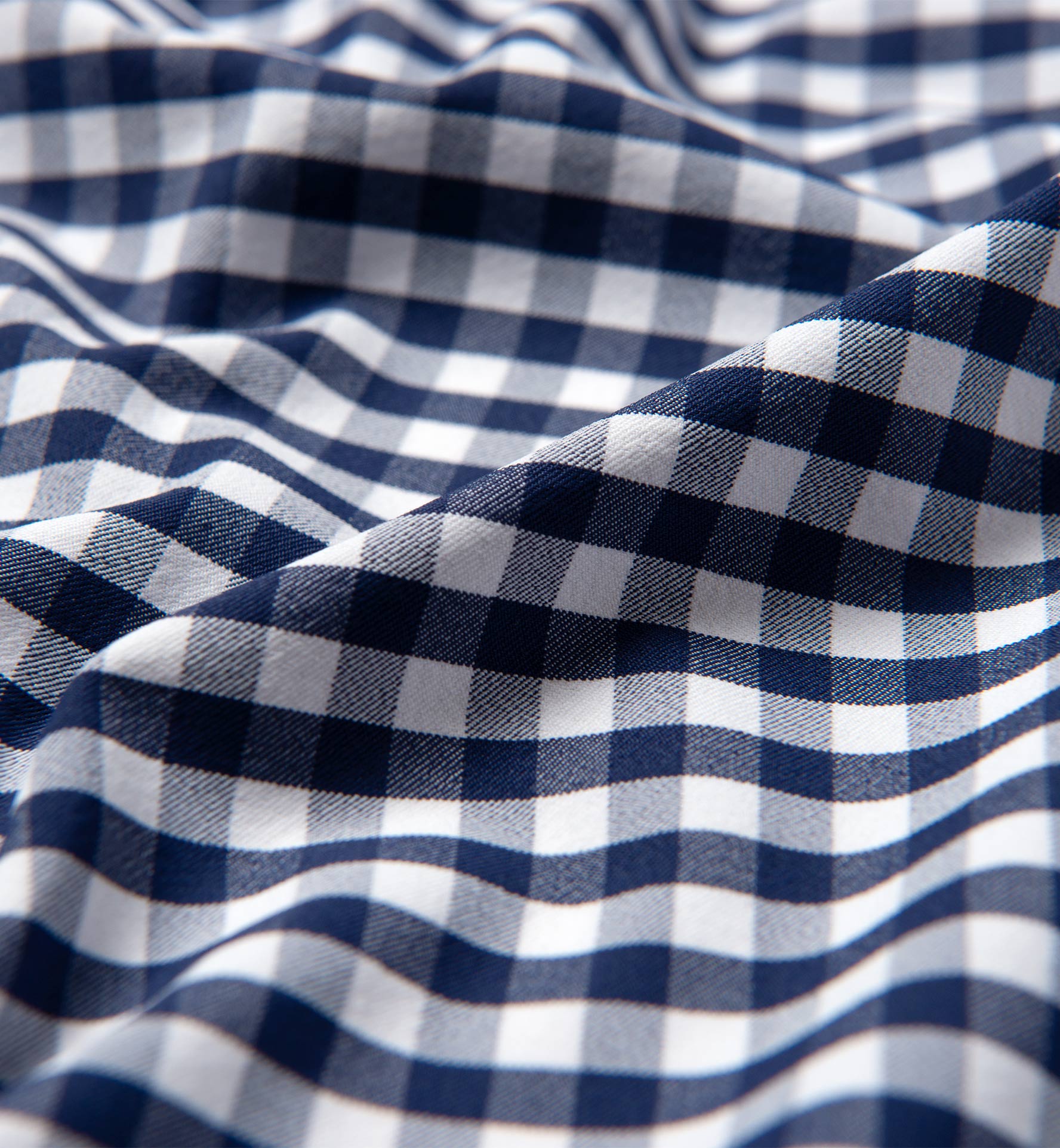 Performance Four Way Stretch Navy Blue Gingham Shirts by Proper Cloth