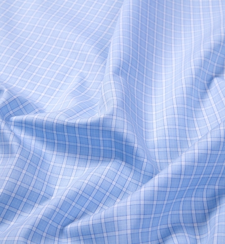 Bedford Light Blue Check Shirts by Proper Cloth