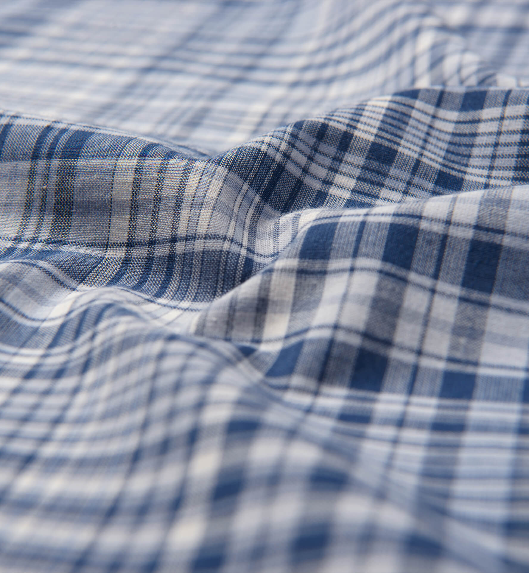 Navy and Light Blue Large Plaid Indian Madras Shirts by Proper Cloth