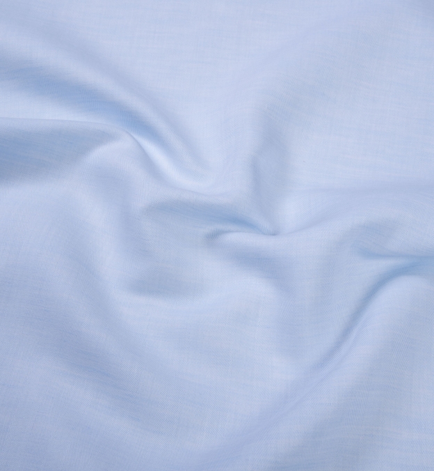 Portuguese Light Blue Cotton Linen Herringbone Shirts by Proper Cloth