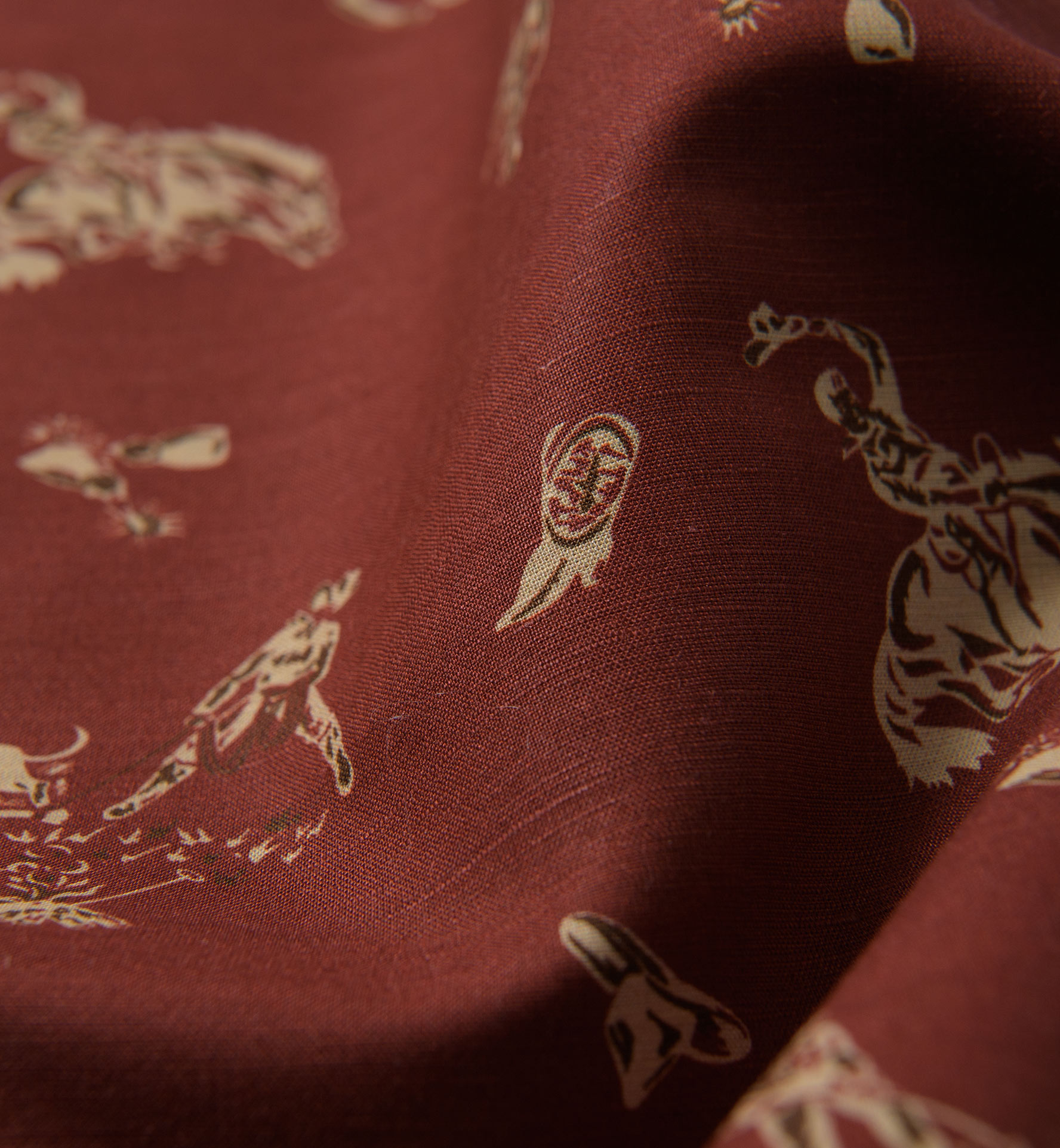 Rust Rodeo Print Cotton and Linen Shirts by Proper Cloth