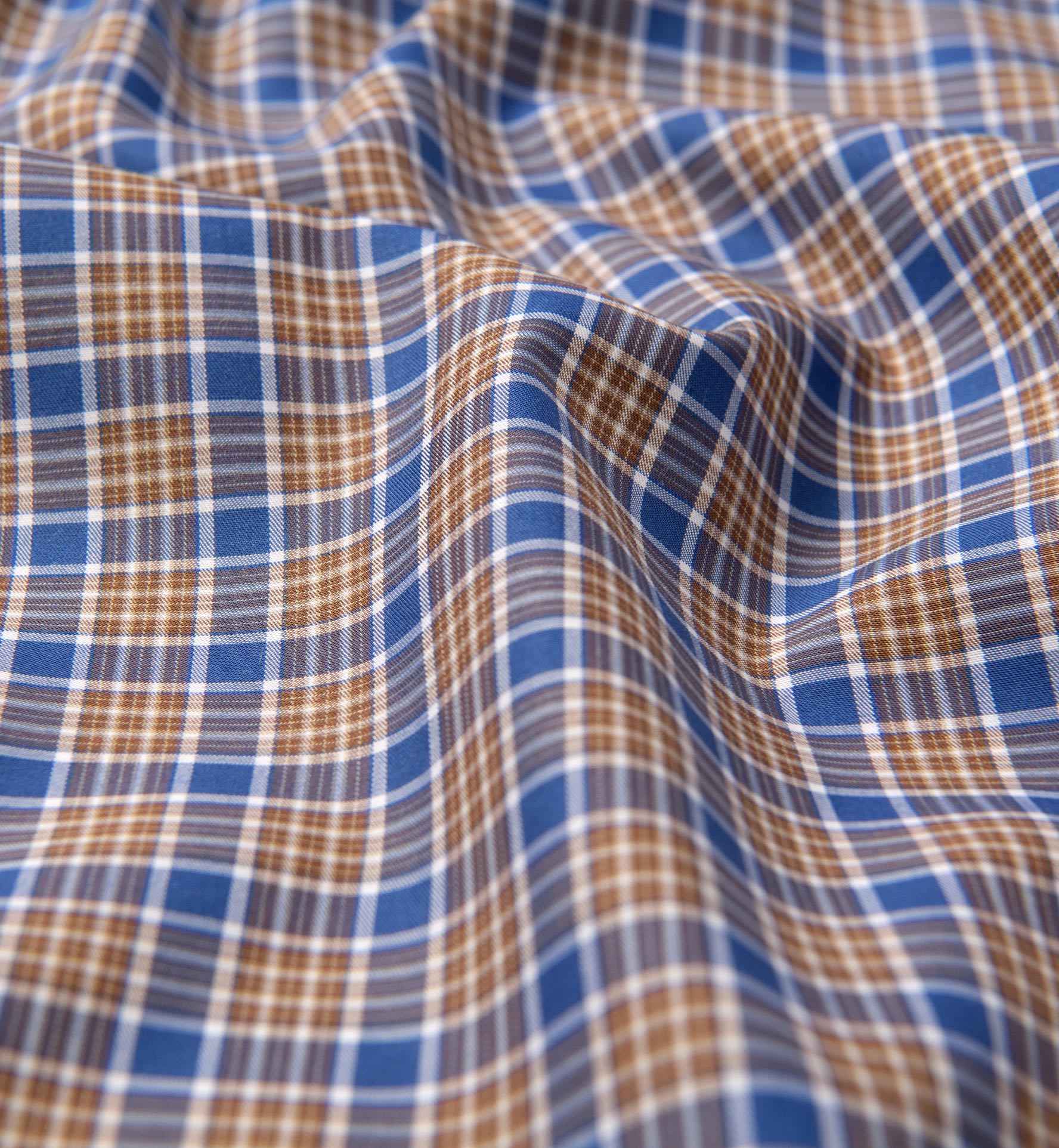 Canclini Brown and Royal Blue Plaid Shirts by Proper Cloth