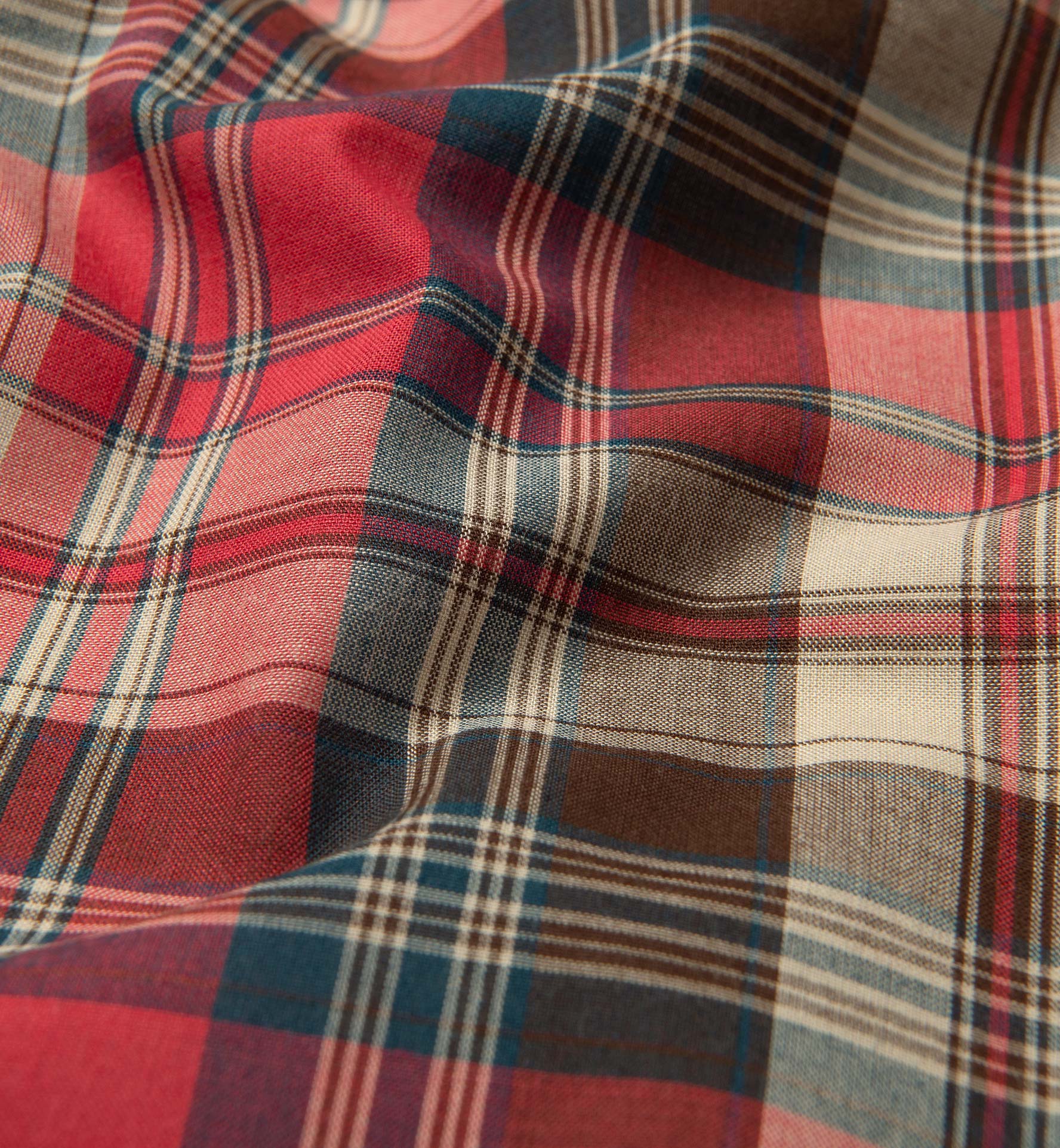 Red Ecru and Brown Indian Madras Shirts by Proper Cloth
