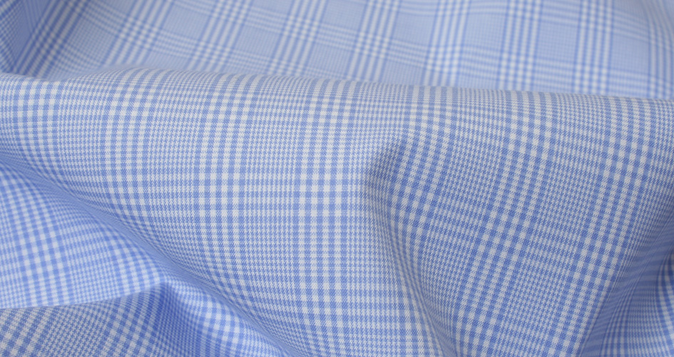 Light Blue Glen Plaid Shirts by Proper Cloth