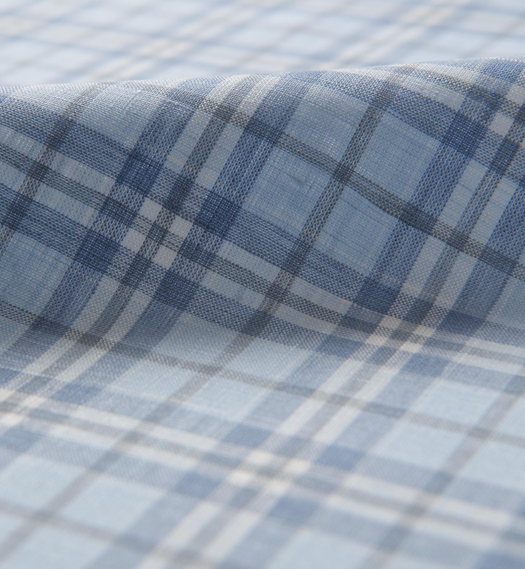 Portuguese Light Blue Plaid Linen Shirts by Proper Cloth