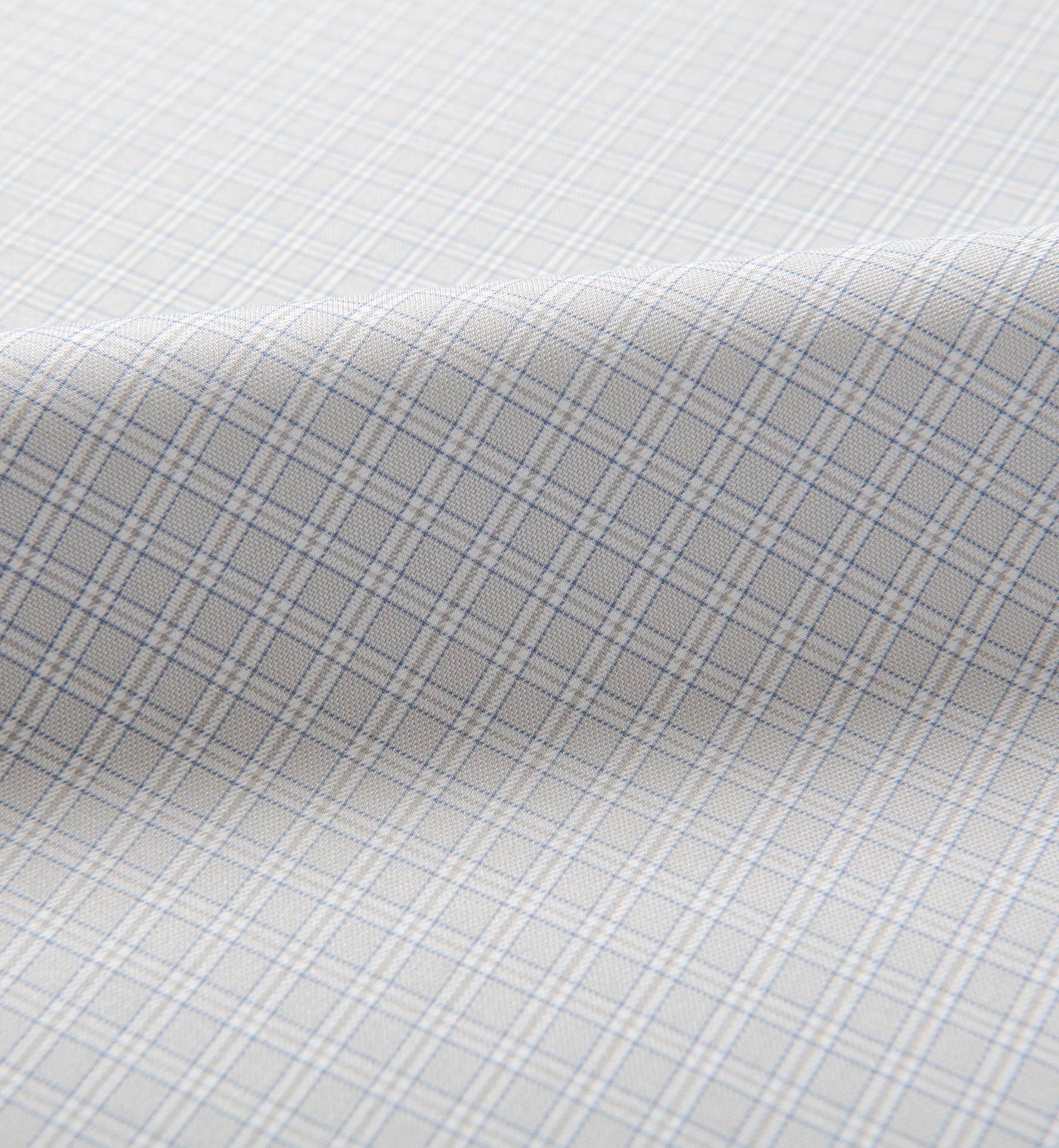 Mayfair Wrinkle-Resistant Light Grey Small Check Shirts by Proper Cloth