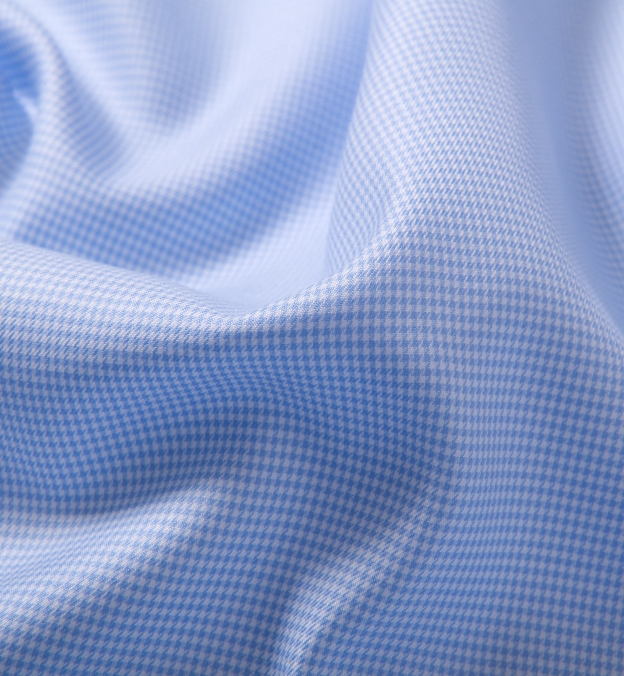 Mayfair Wrinkle-Resistant Light Blue Houndstooth Shirts by Proper Cloth