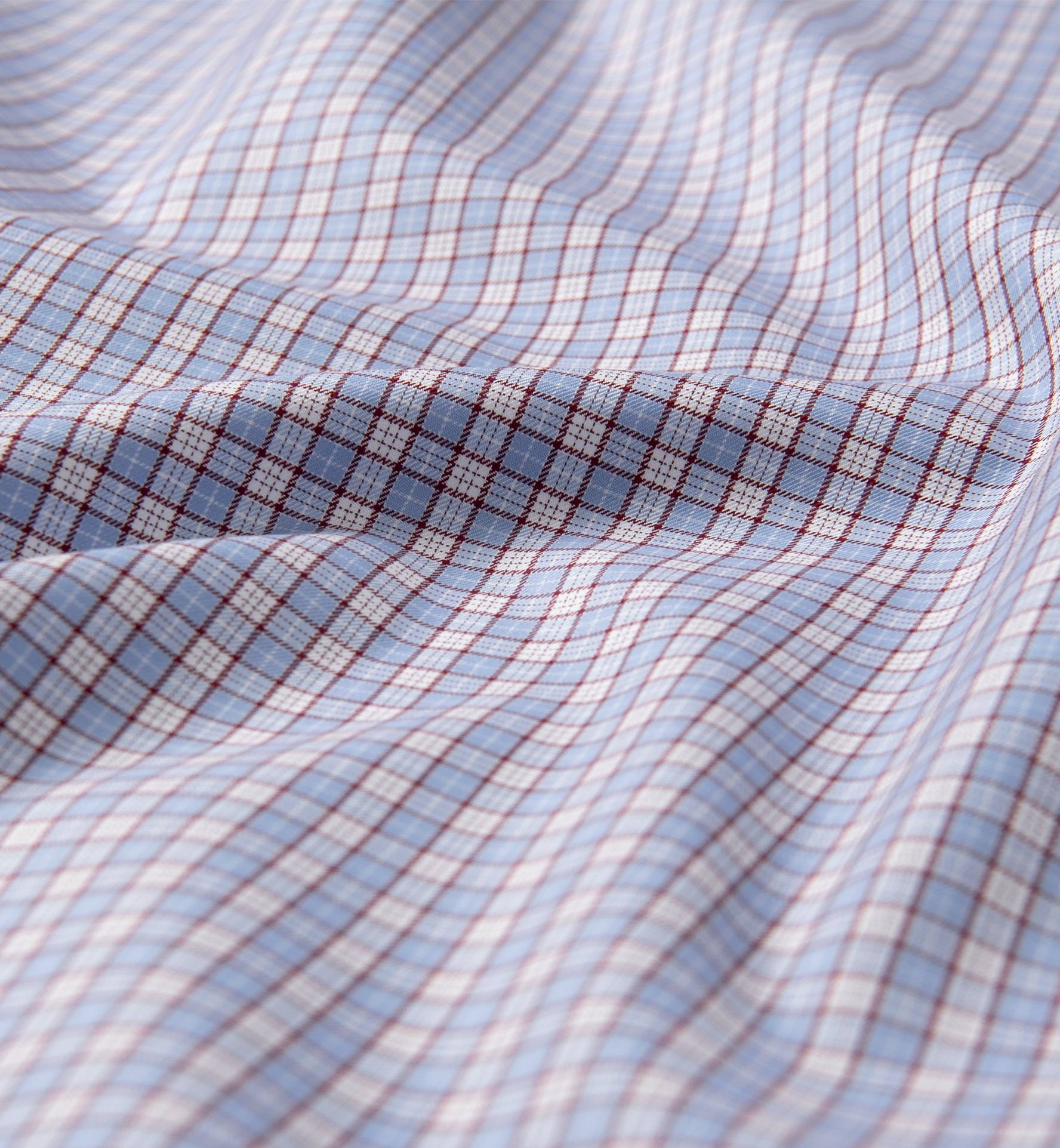Greenwich Light Blue and Red Small Check Shirts by Proper Cloth