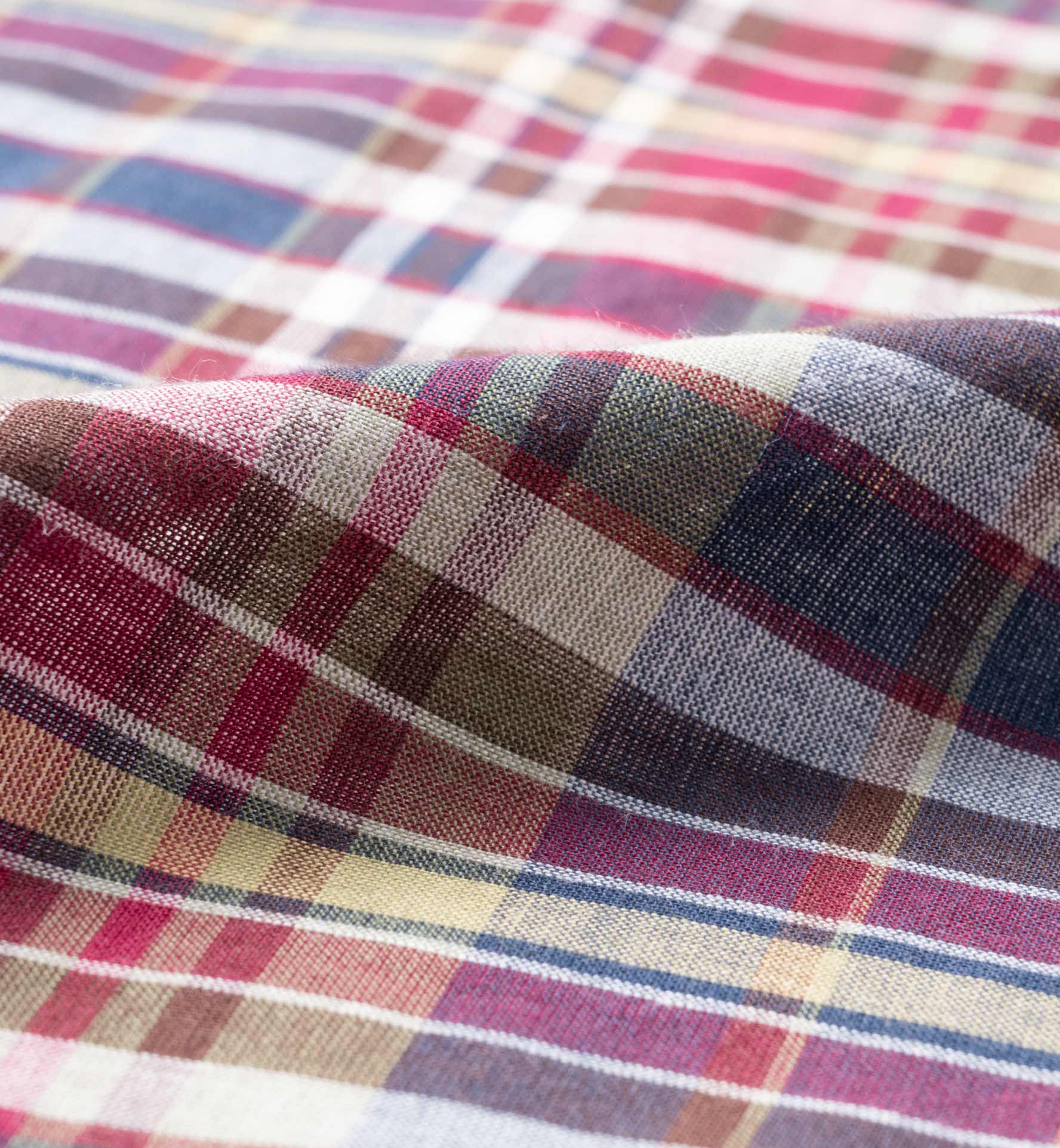 Navy Berry and Yellow Indian Madras Shirts by Proper Cloth