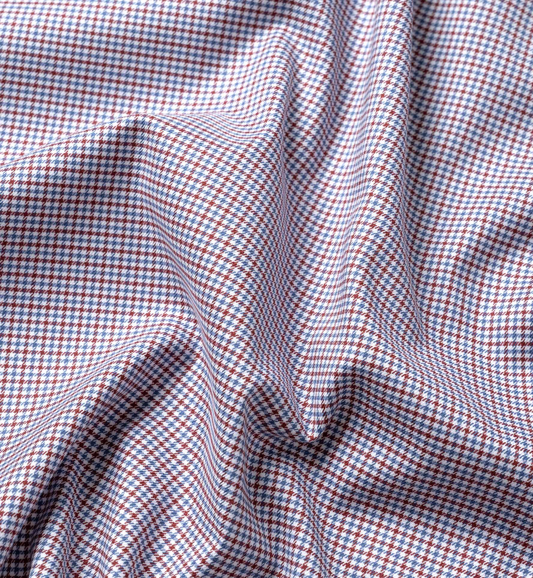 Non-Iron Stretch Burgundy and Blue Gingham Shirts by Proper Cloth