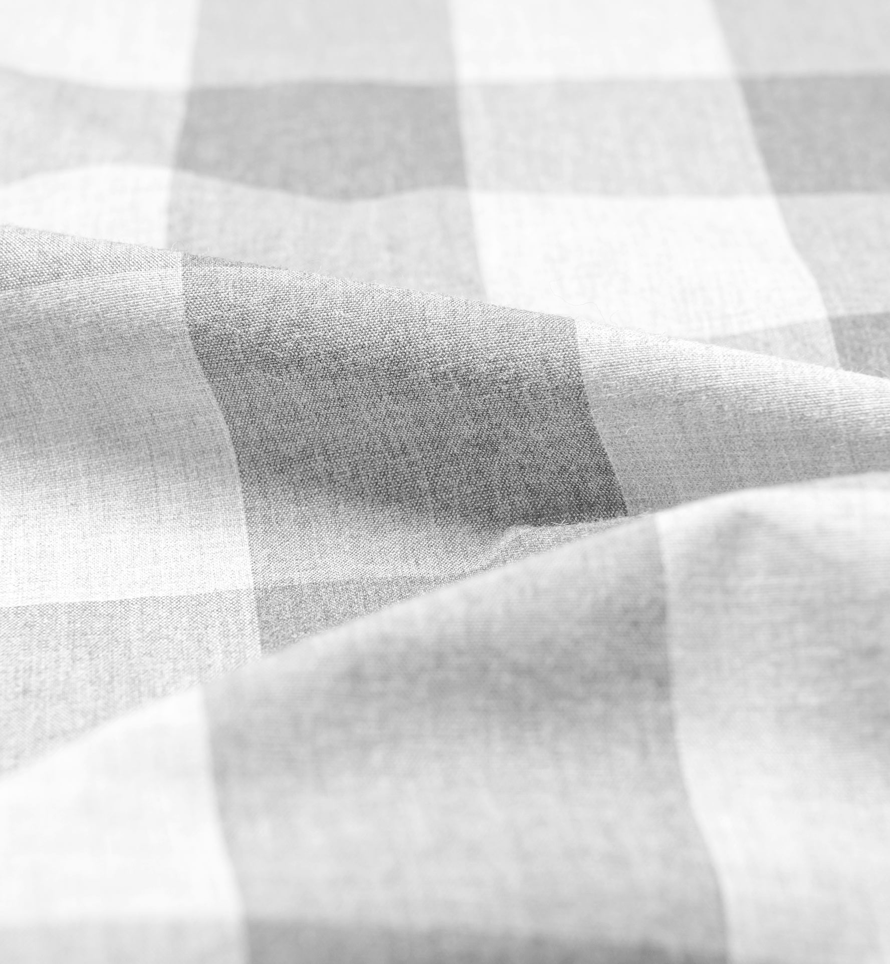 Japanese Light Grey Melange Large Gingham Shirts by Proper Cloth