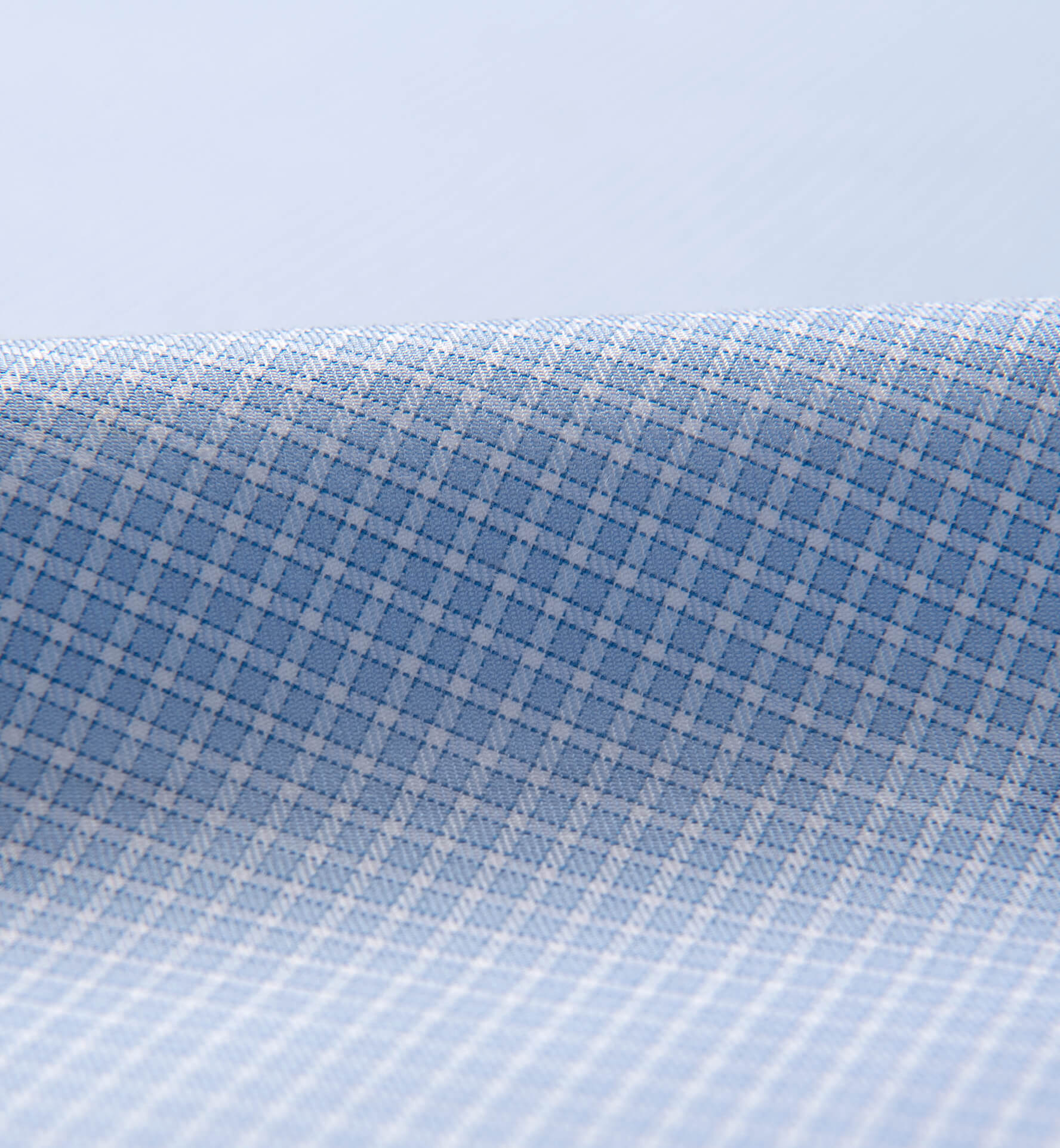 Non-Iron Stretch Blue Small Check Shirts by Proper Cloth