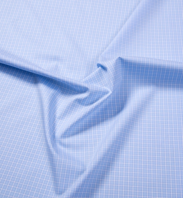 Bedford Light Blue Check Shirts by Proper Cloth