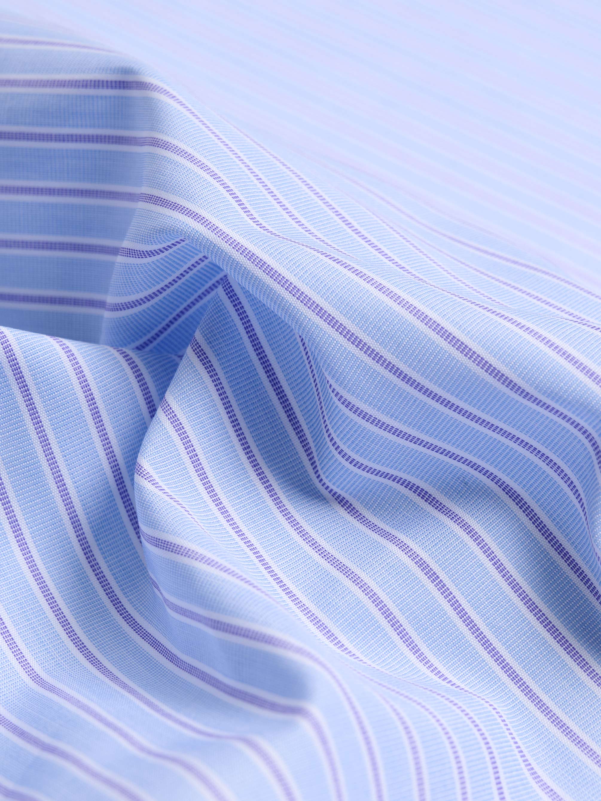 Thomas Mason Luxury Light Blue Alternating Stripe Shirts by Proper Cloth