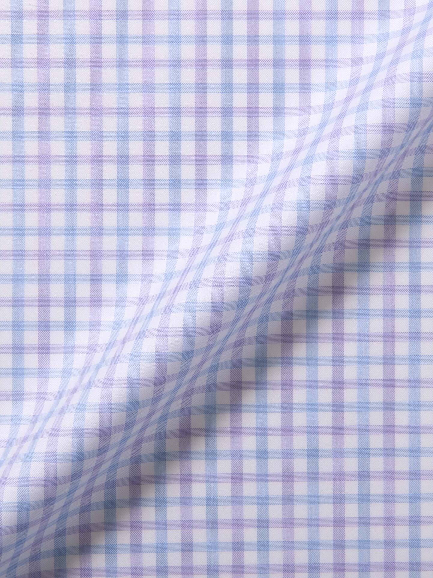 Mayfair Wrinkle-Resistant Lilac and Blue Check Shirts by Proper Cloth