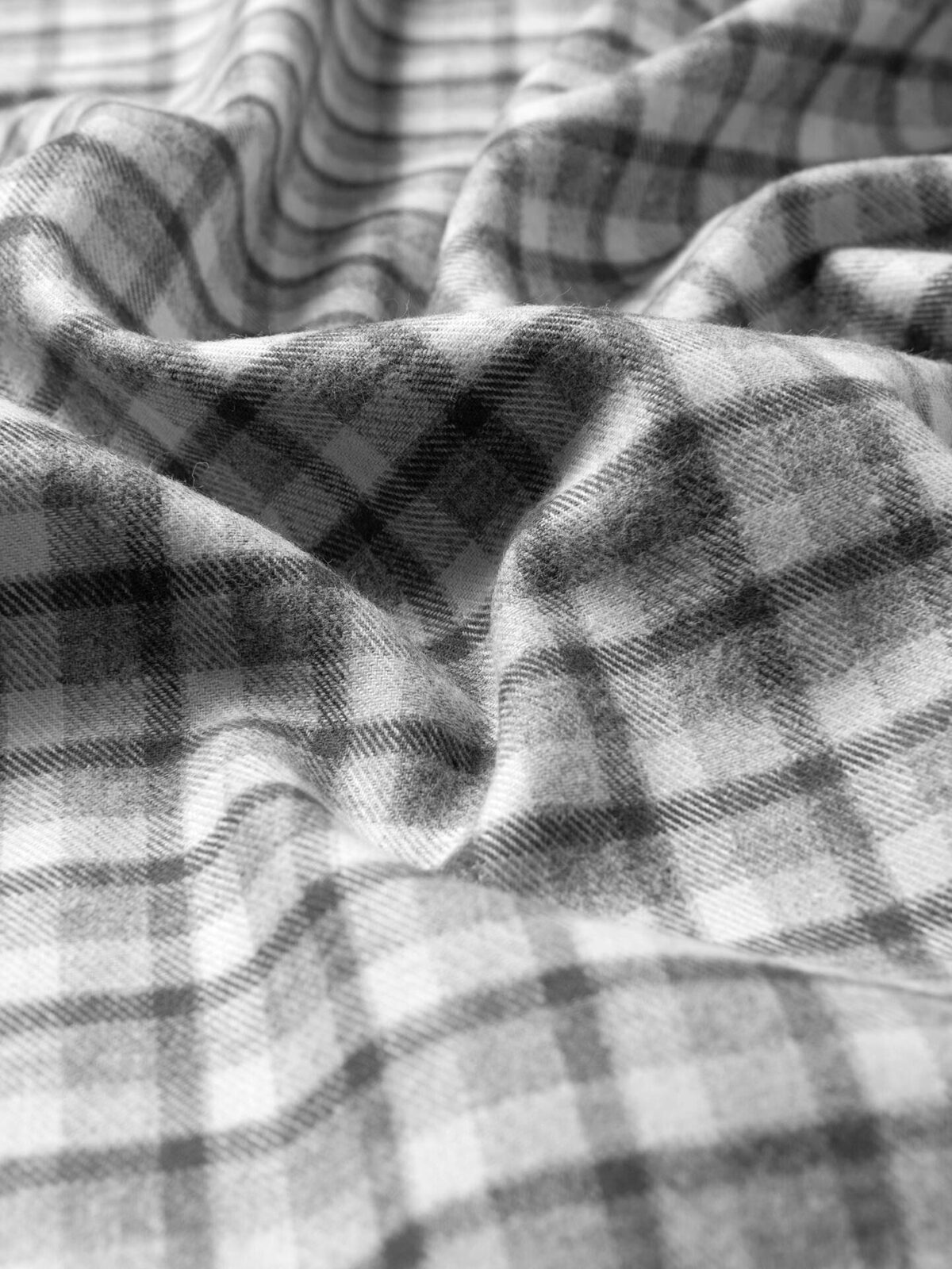 Stowe Tonal Grey Melange Check Flannel Shirts by Proper Cloth